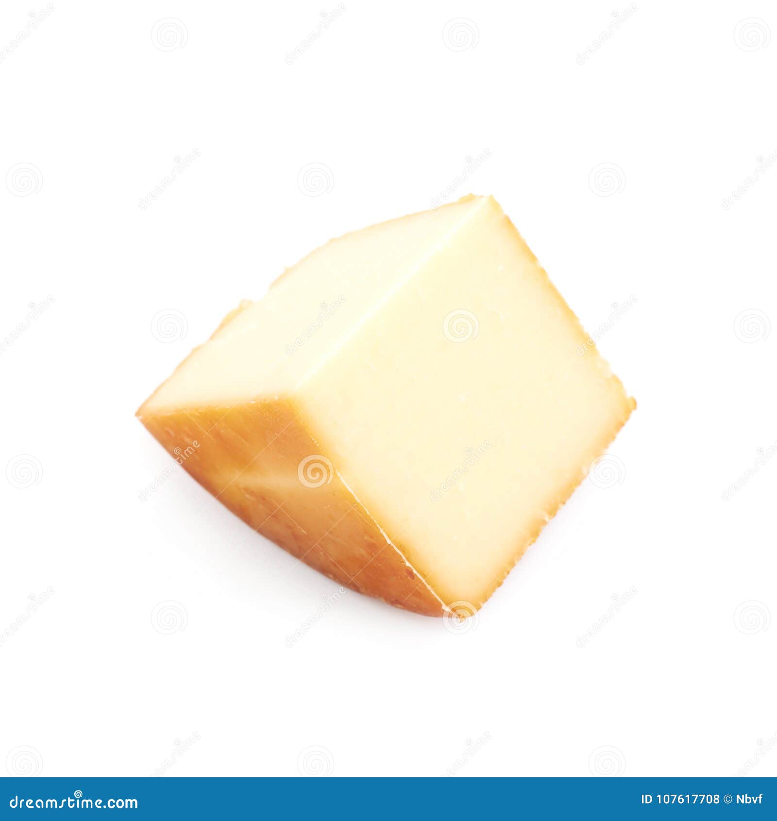 Slice of cheese isolated stock photo. Image of product - 107617708