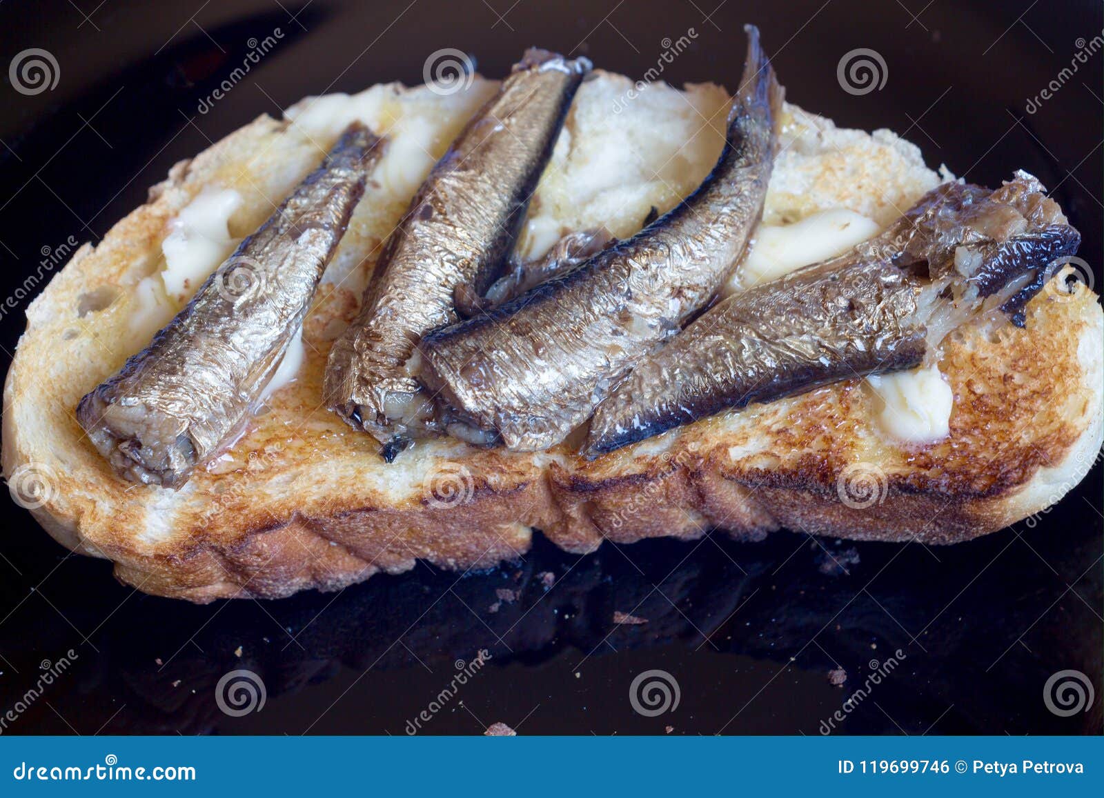 Slice with selyodka stock photo. Image of greased, fish - 119699746
