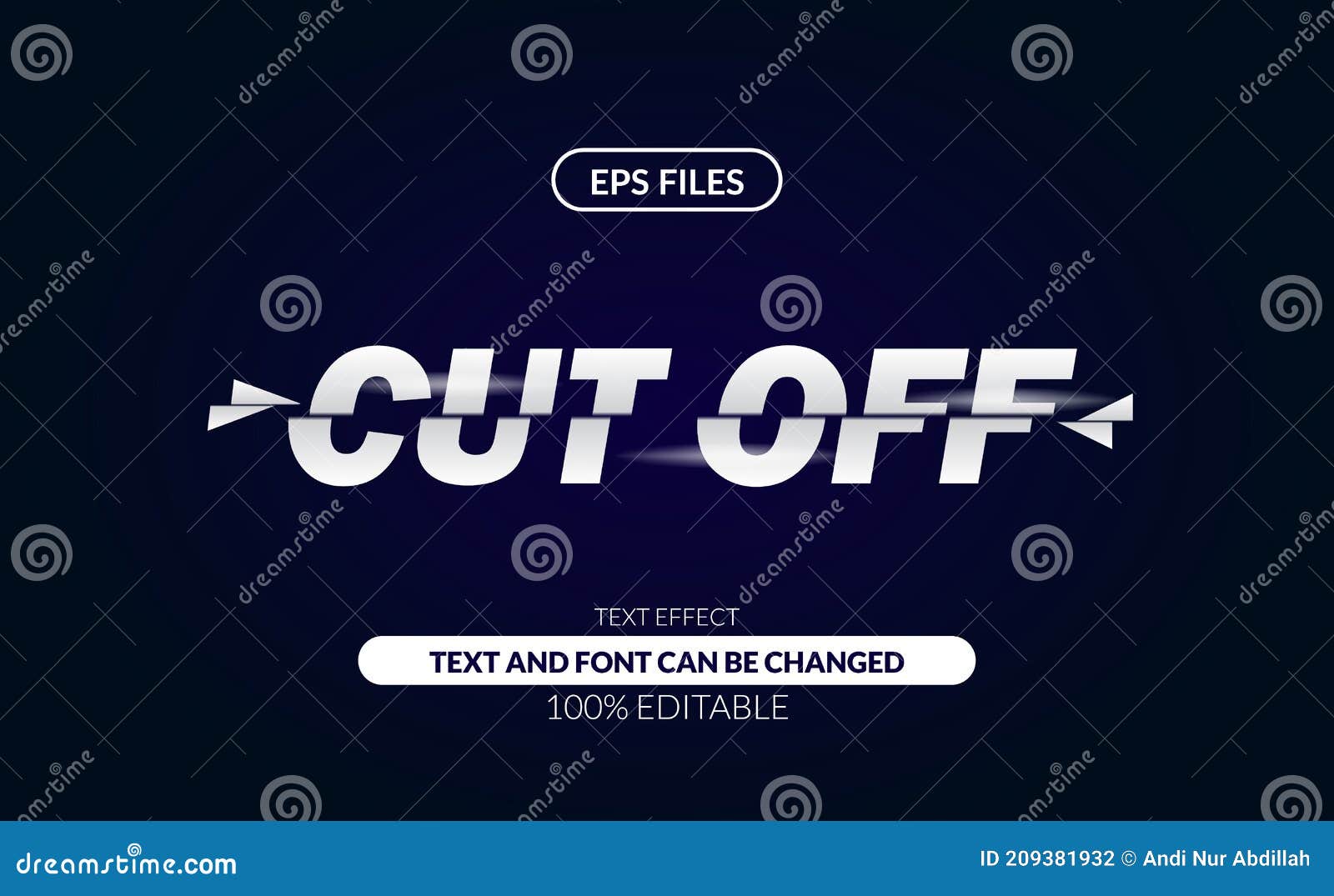 Slice Slashes Cut Off Editable Text Effect. Modern Trim Divided Stock ...