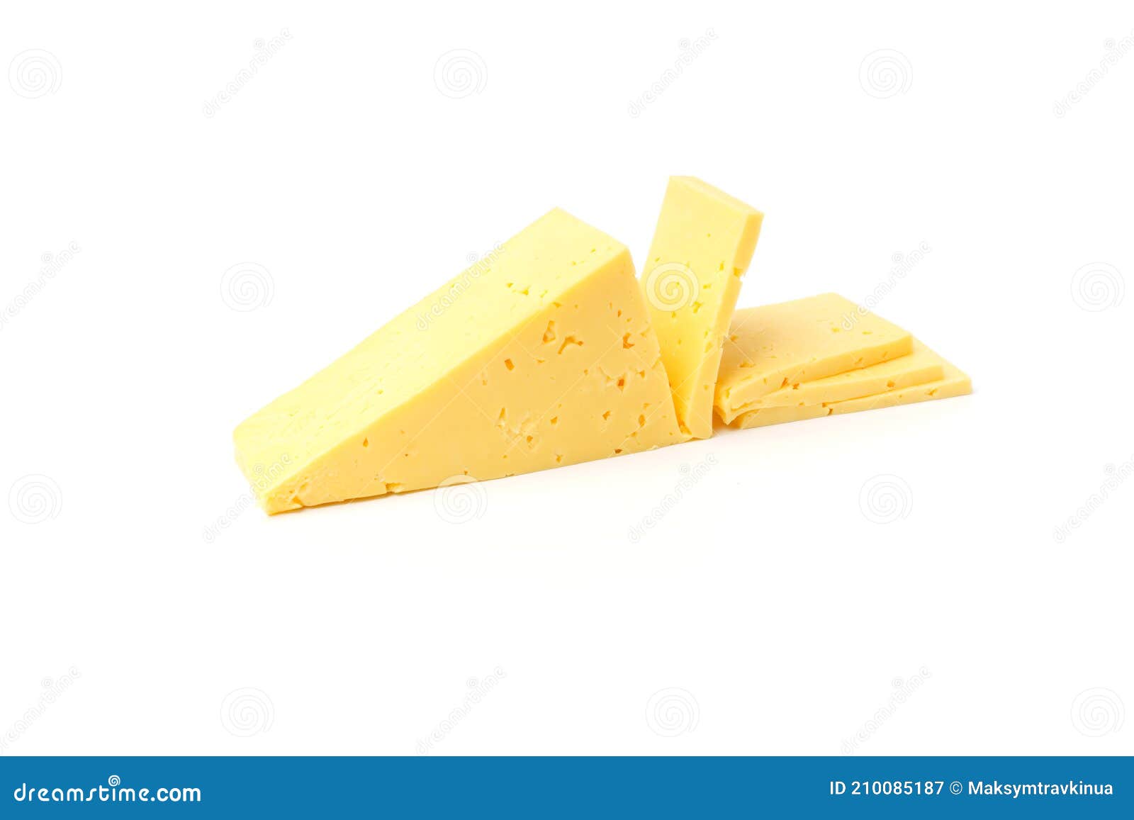 Slice of Sliced Cheese Isolated on White Stock Image - Image of ...