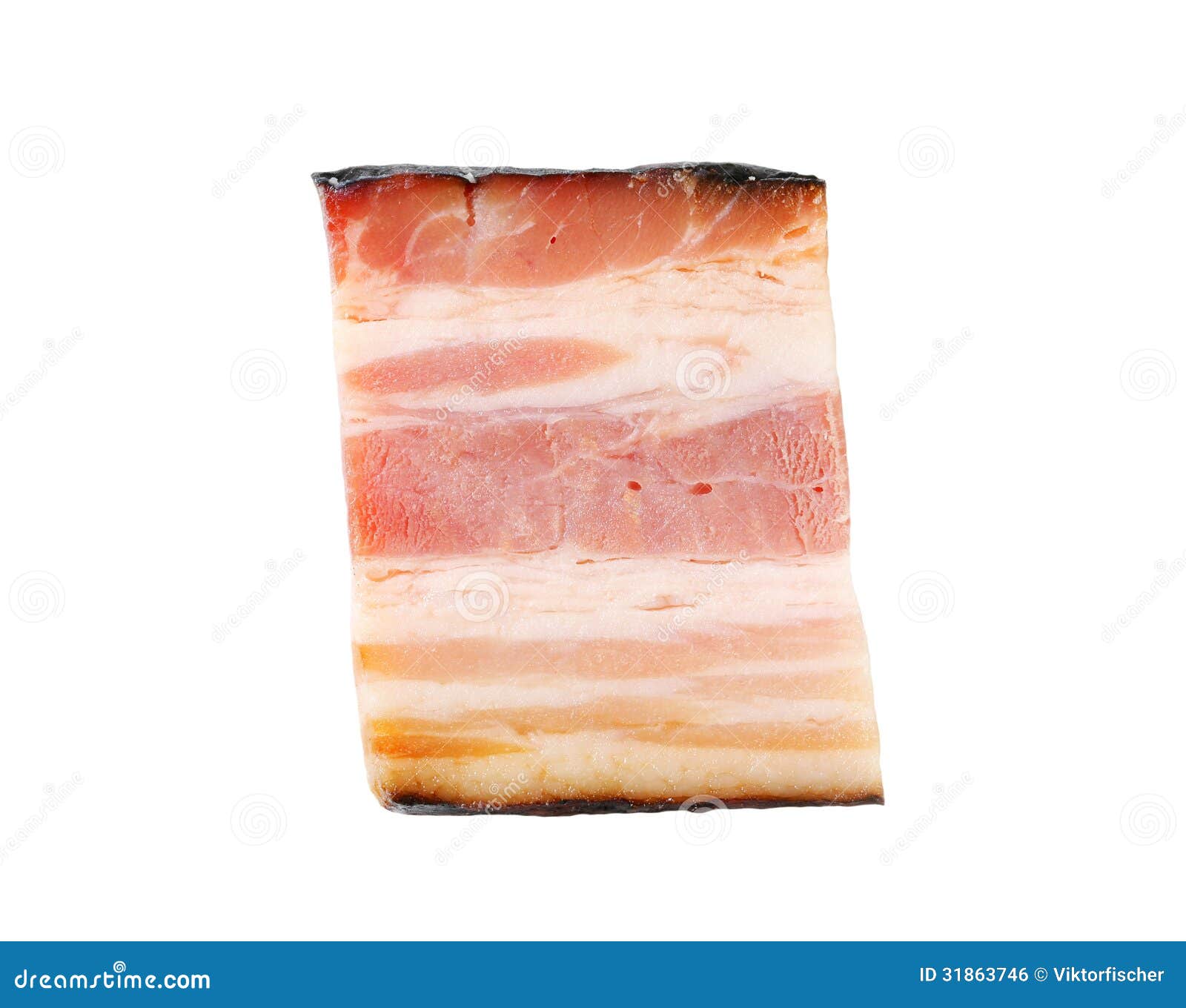 Slice of smoked bacon stock photo. Image of pork, slice - 31863746