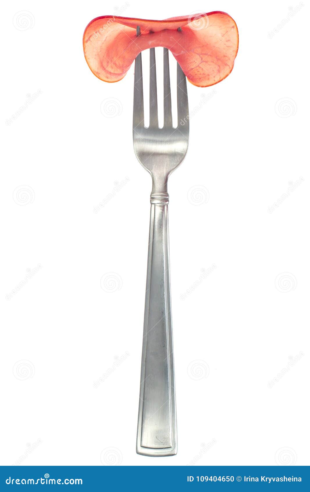 Slice of Smoked Ham on Fork Stock Photo - Image of beef, meal: 109404650