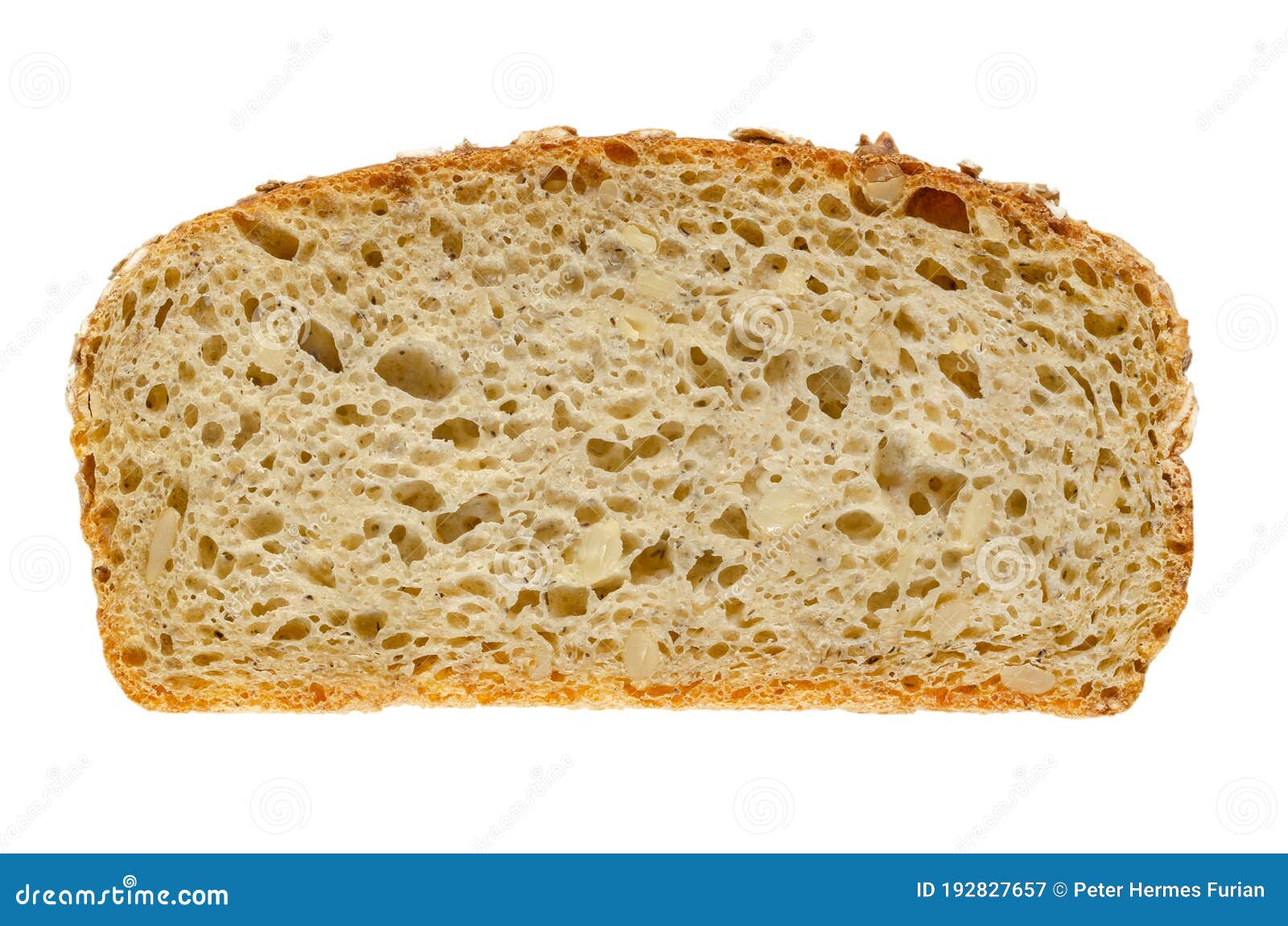 Slice of Spelt Bread, Brown Sourdough Bread, from Above Stock Image ...