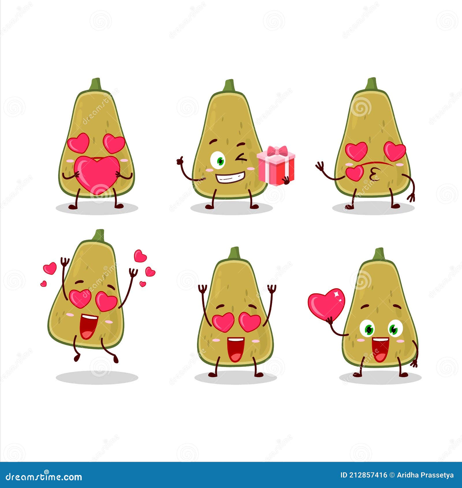 Slice of Squash Cartoon Character with Love Cute Emoticon Stock Vector ...