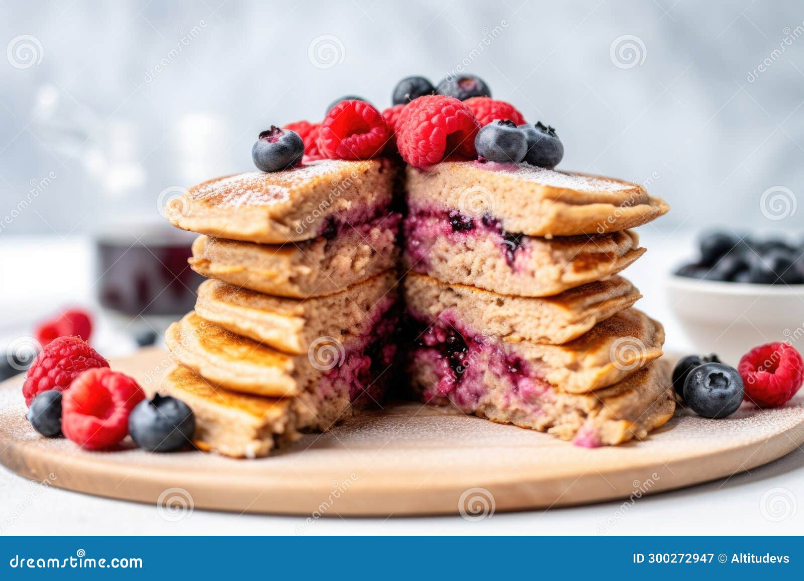A Slice from a Stack of Vegan Pancakes Stock Image - Image of pancakes ...