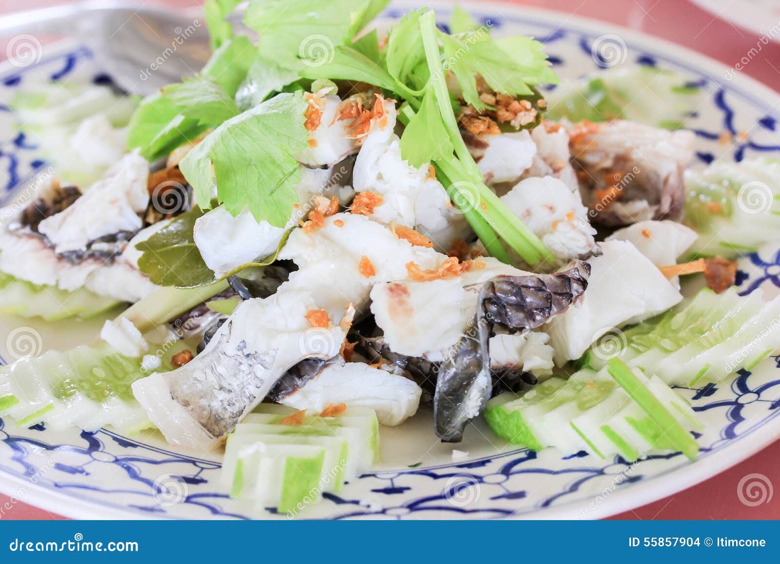 Slice steamed fish stock photo. Image of catfish, gourmet - 55857904