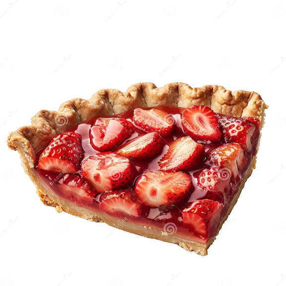A Slice of Strawberry Pie with a Flaky Crust Stock Illustration ...
