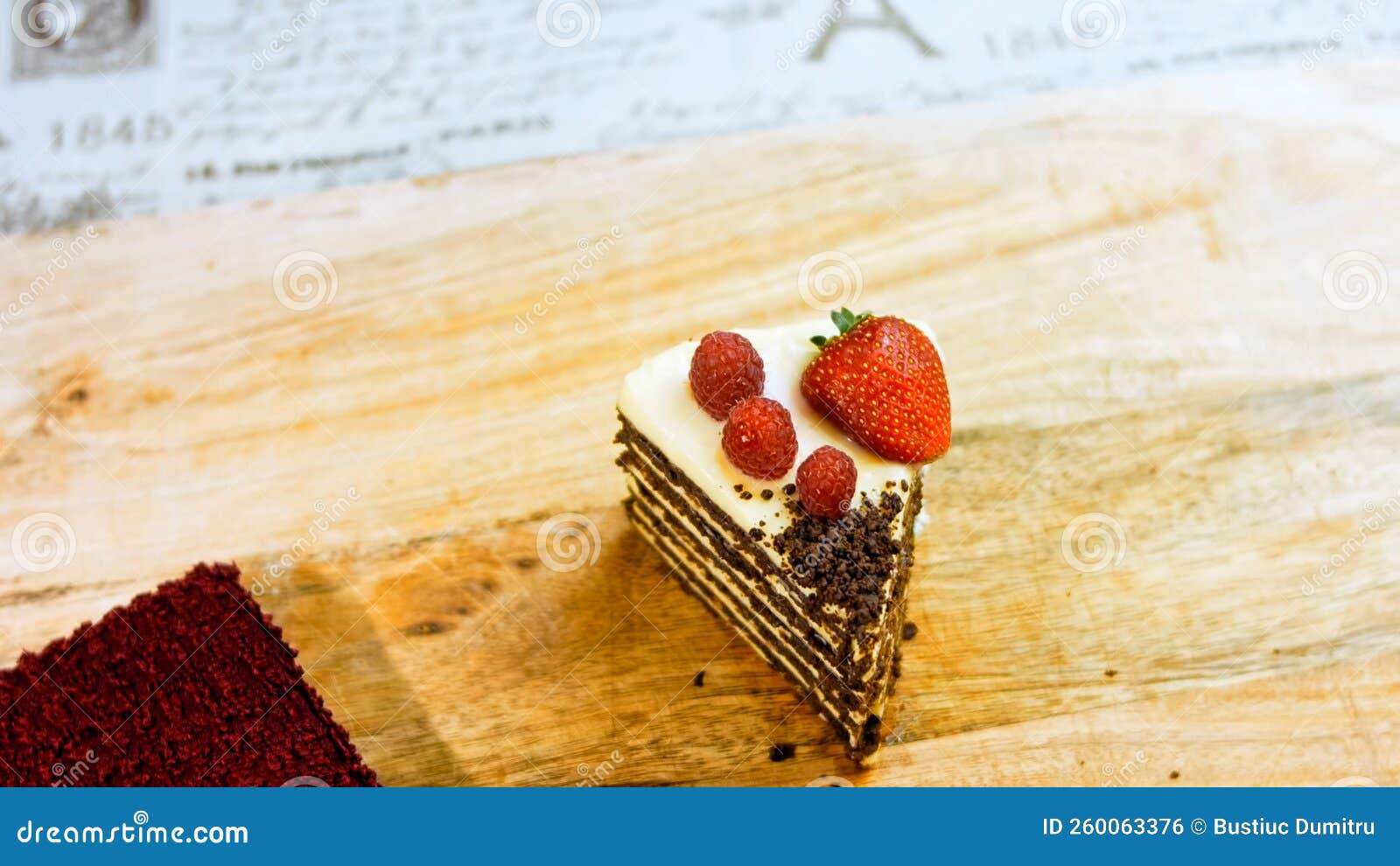 A Slice of Strawberry and Raspberry Cake and Slices Pressed with ...