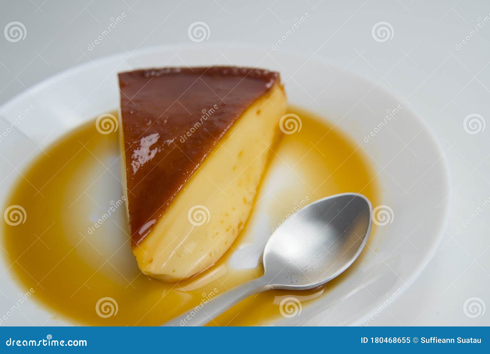 Slice of Sugar Creamy Pudding. Stock Image - Image of culinary, eggs ...