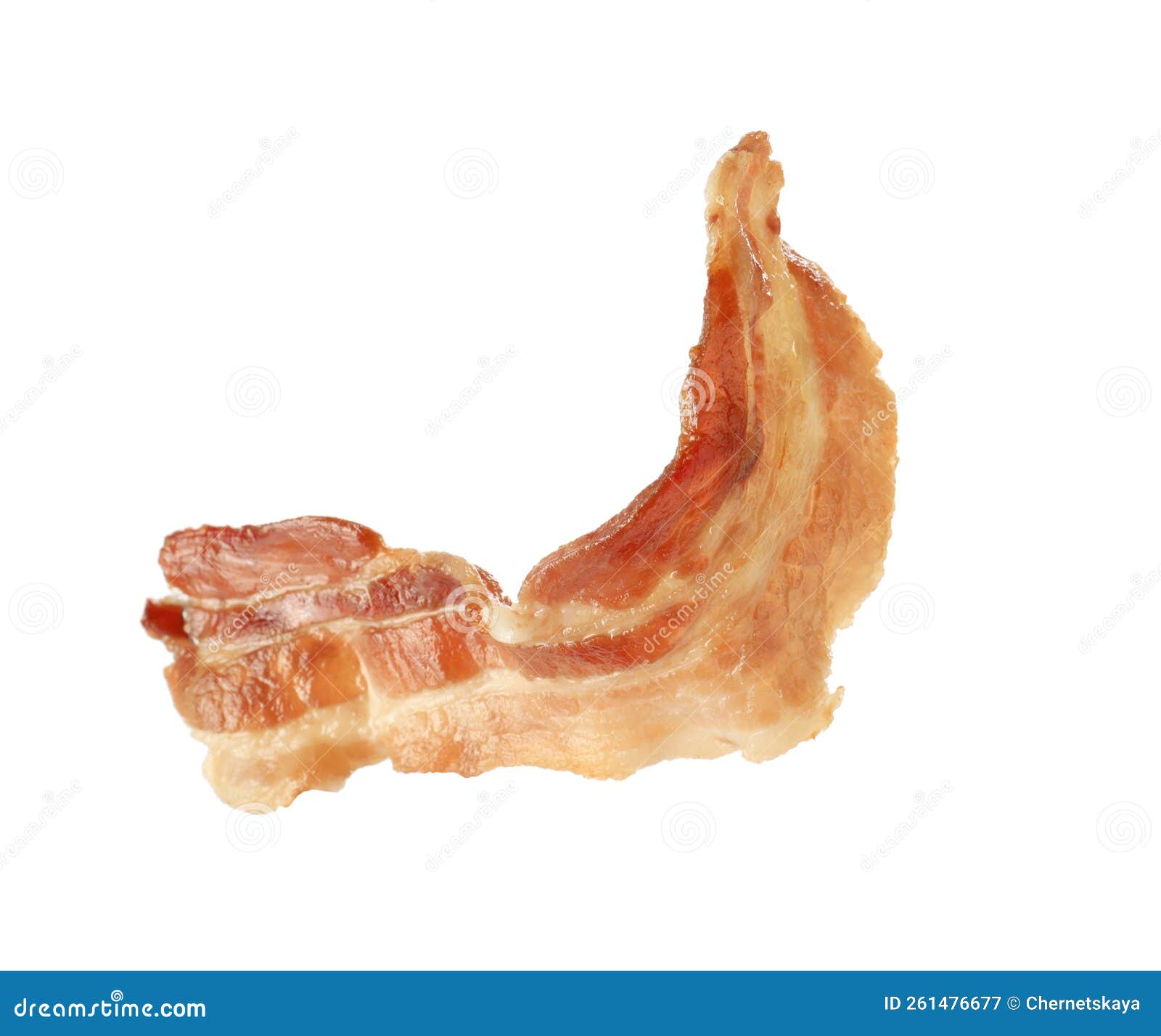 Slice of Tasty Fried Bacon Isolated on White Stock Image - Image of ...