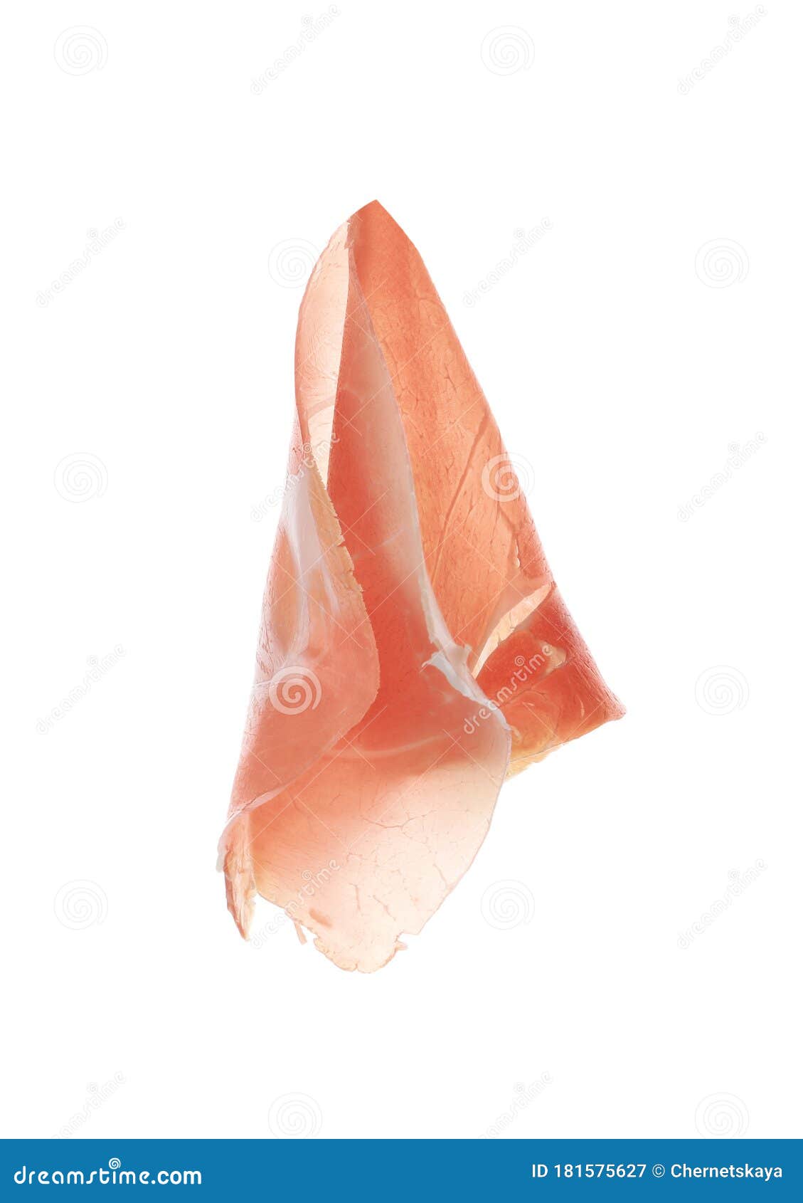 Slice of Tasty Prosciutto Isolated Stock Image - Image of parma ...