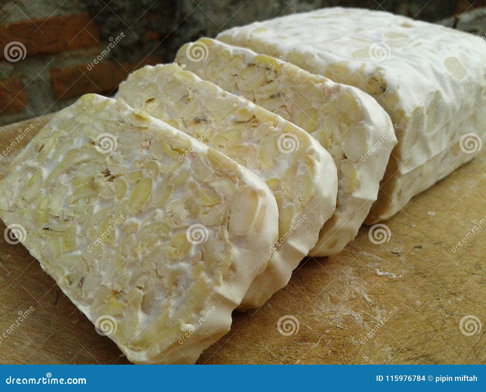 Slice of tempe stock photo. Image of soybean, fermentation - 115976784