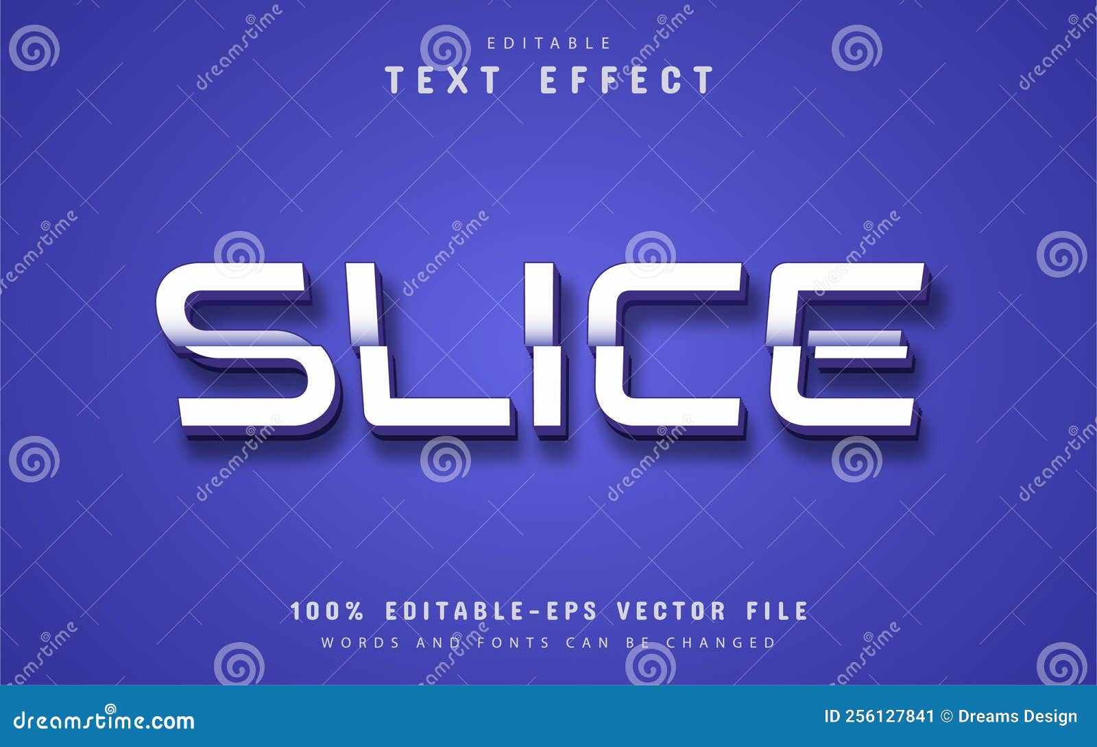 Slice text effect editable stock vector. Illustration of sliced - 256127841