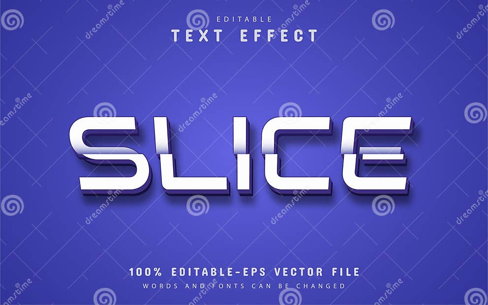 Slice text effect editable stock vector. Illustration of sliced - 256127841