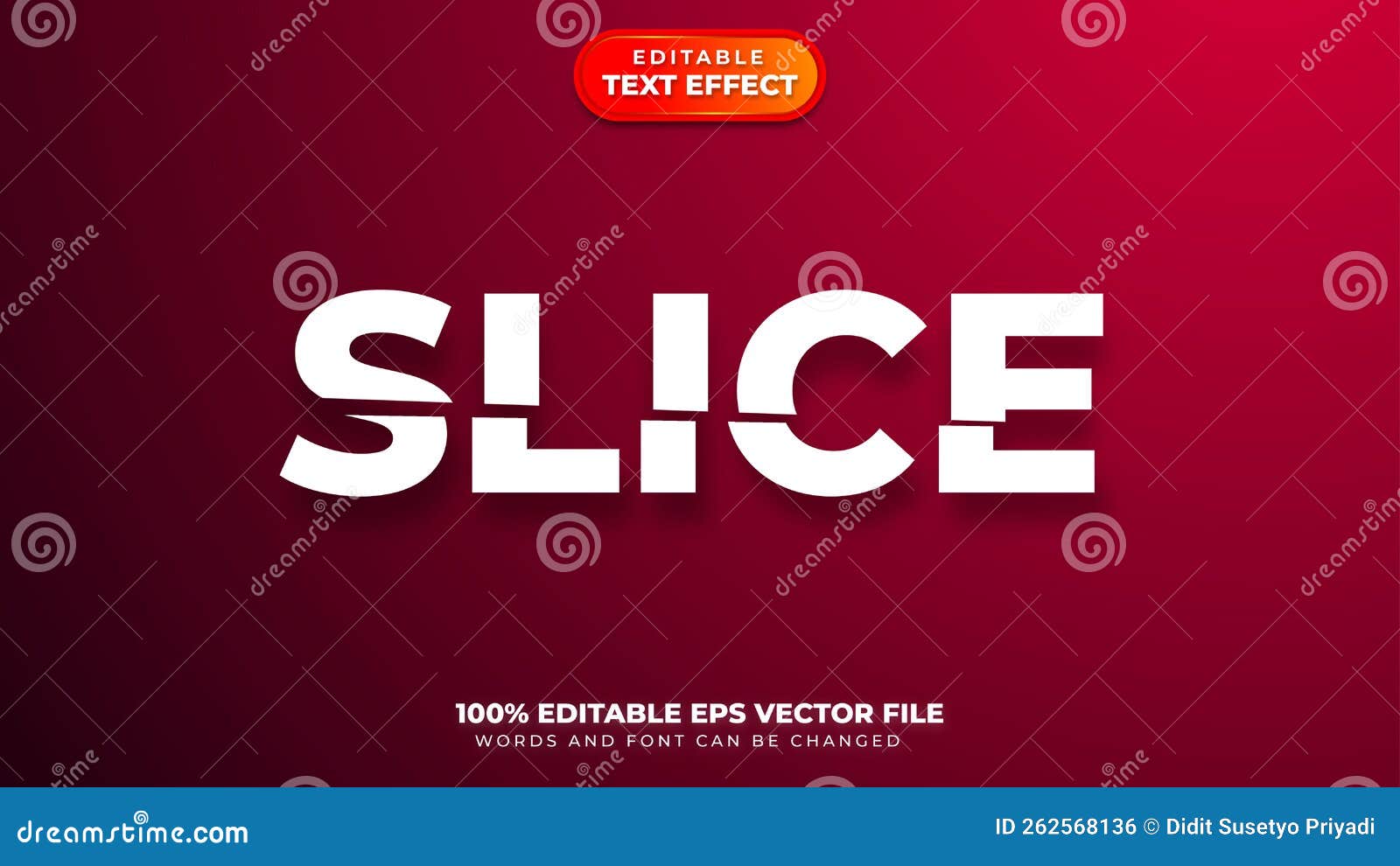 Slice Text Effect Editable Text Effect Stock Vector Illustration Of Realistic Editable