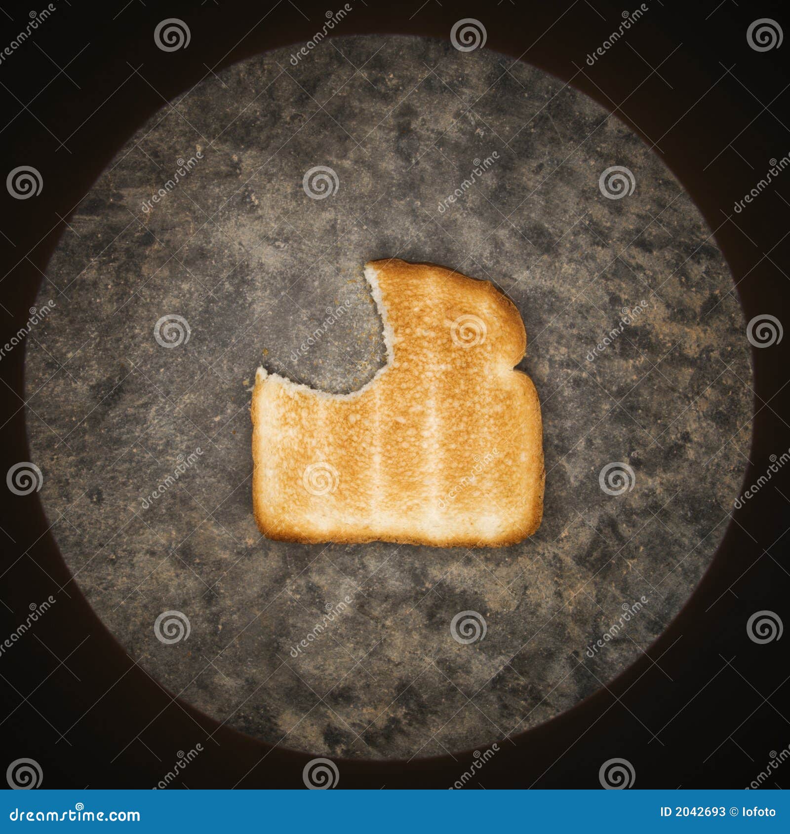 Slice of Toast with Bite Missing. Stock Image - Image of square, colour ...