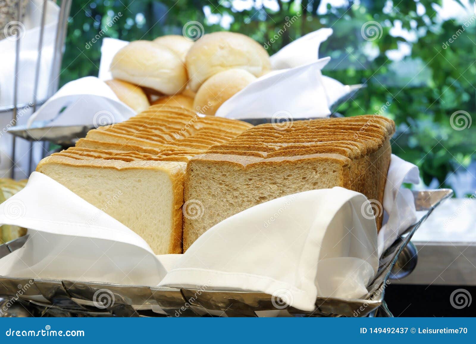 Slice toast on buffet line stock image. Image of bread - 149492437