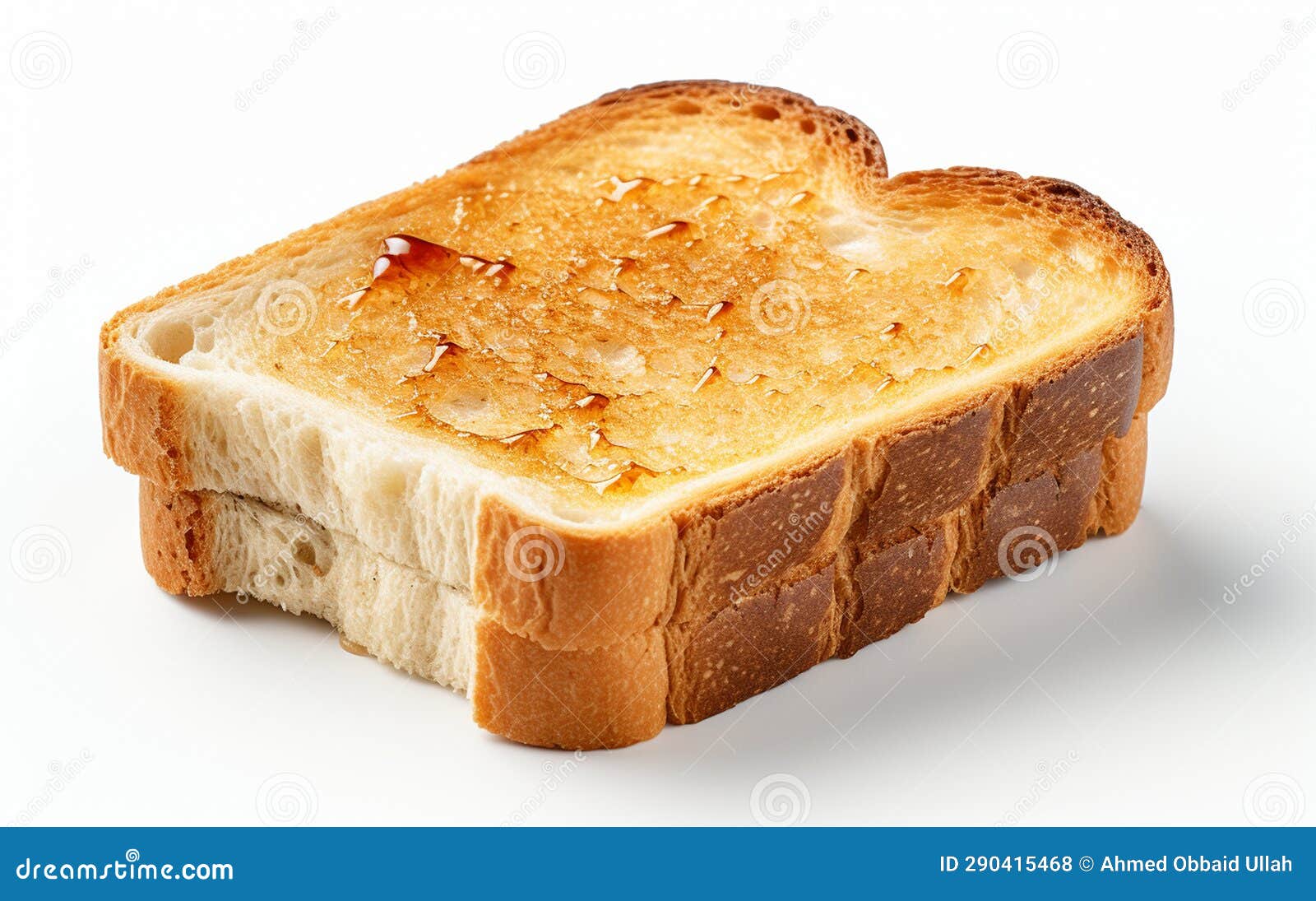 Slice of Toast on a White Background. Generative by Ai Stock ...