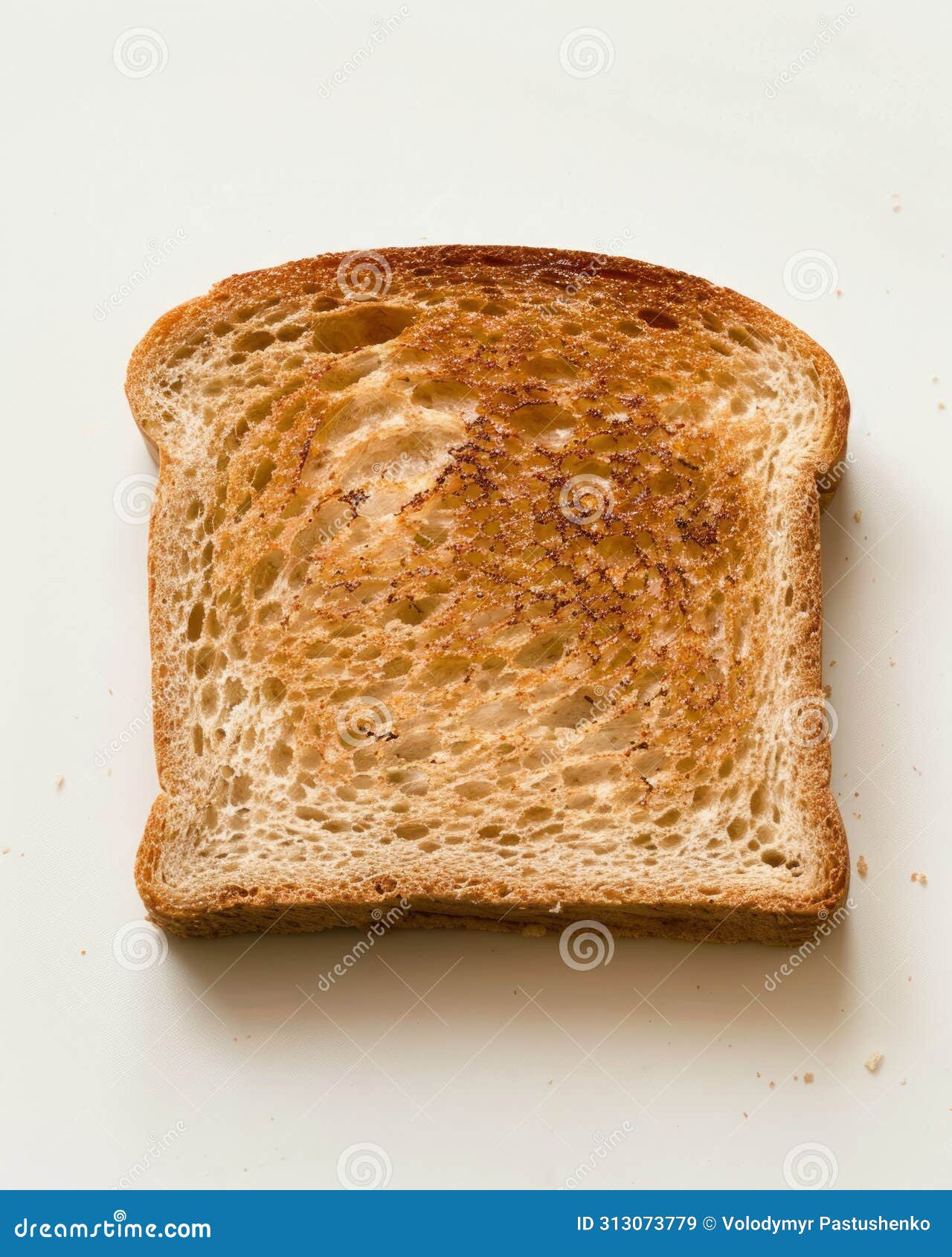 A Slice of Toast on a White Surface Stock Image - Image of sourdough ...