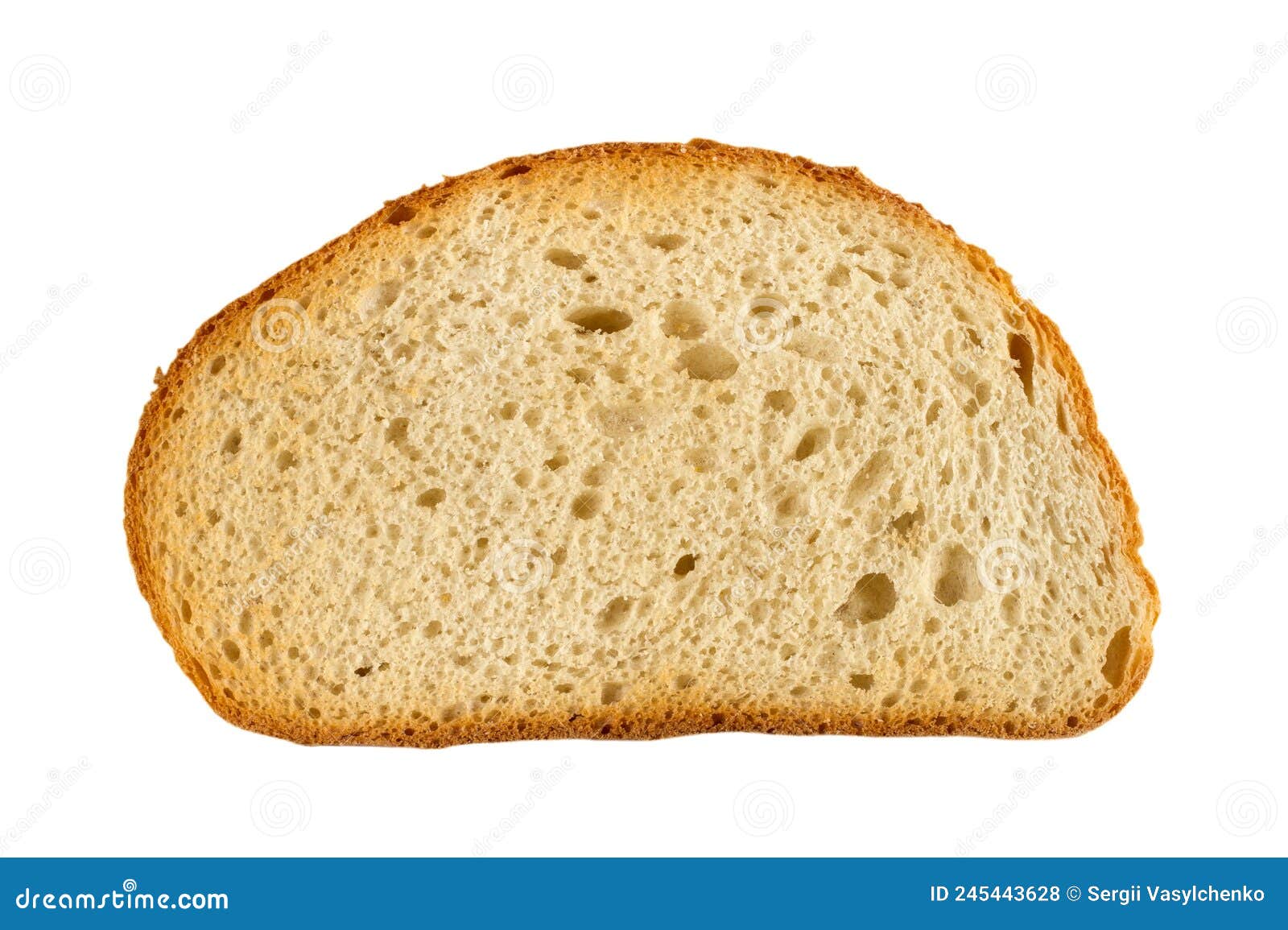 A Slice of Toasted Bread on a White Background. Stock Photo - Image of ...