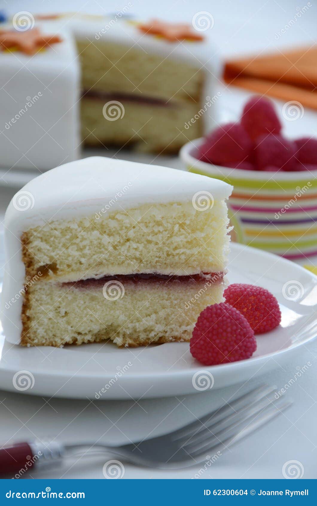 Slice of Victoria Sponge Cake Stock Photo - Image of orange, texture ...