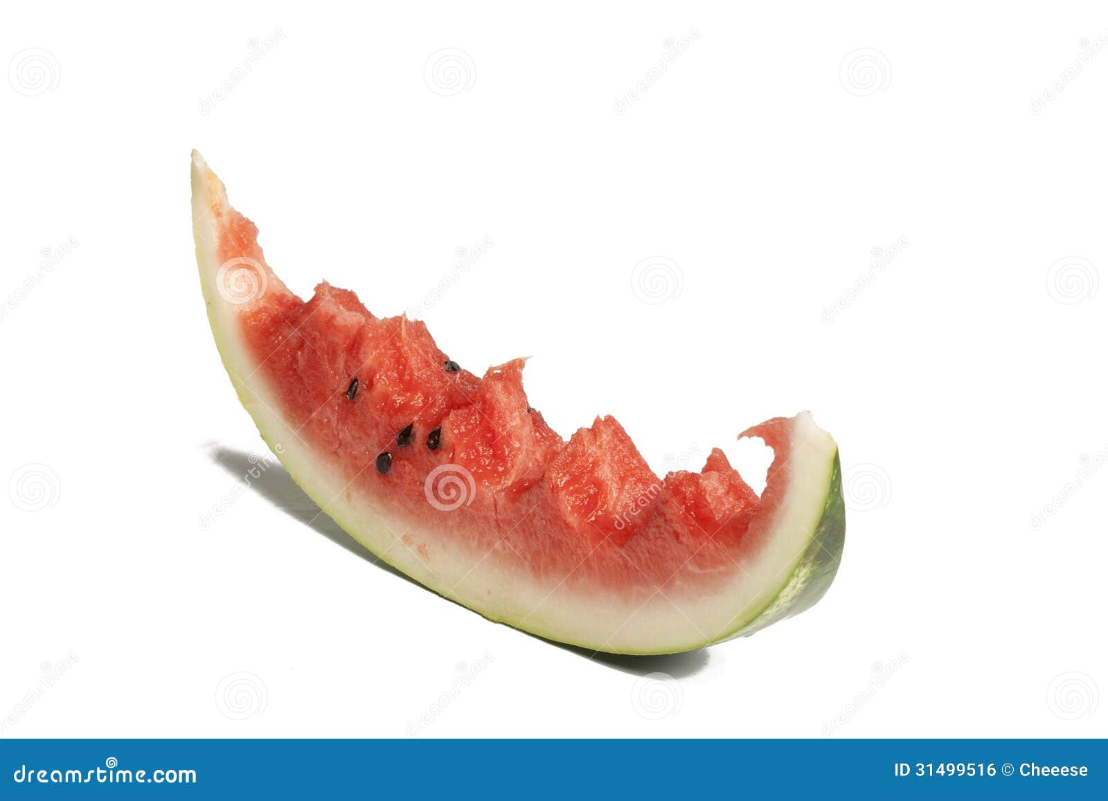 Slice of Watermelon with Bites Stock Photo - Image of nutrition ...