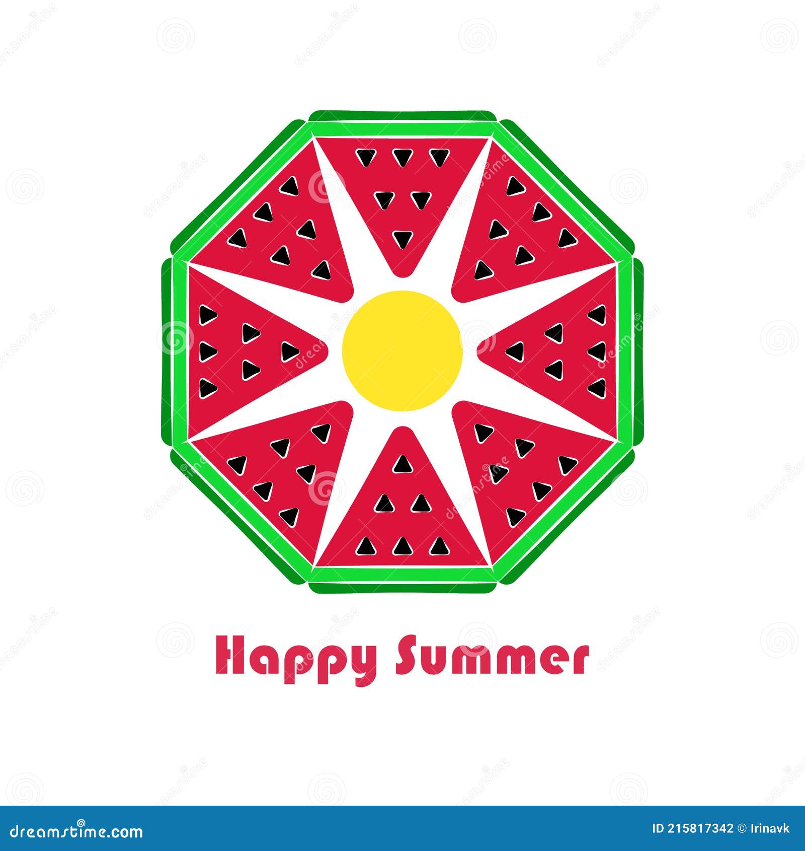 A Slice of Watermelon in the Form of Many Triangular Polygon. Vector ...