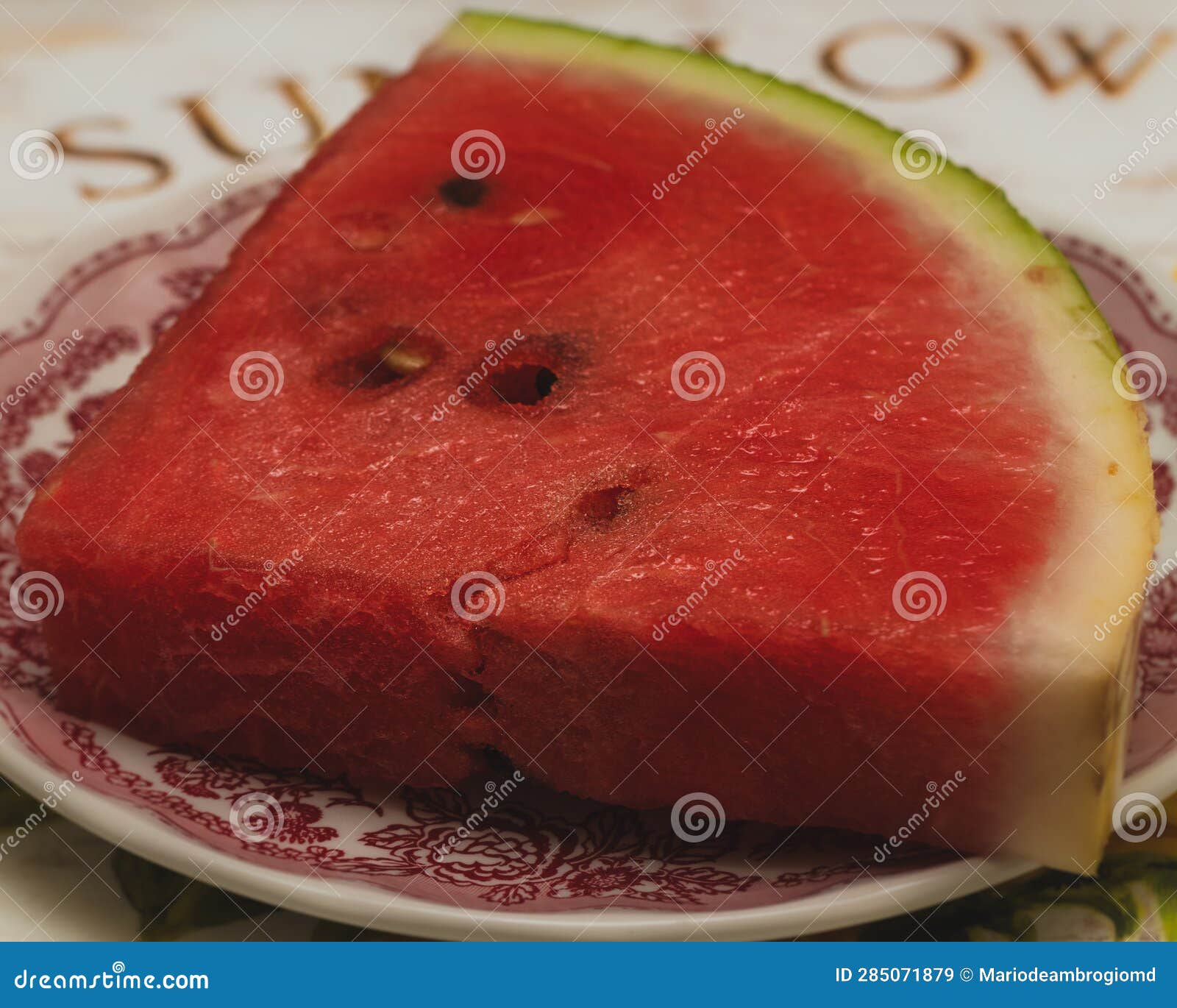 Slice of Watermelon on the Plate Stock Image - Image of fruit, ripe ...