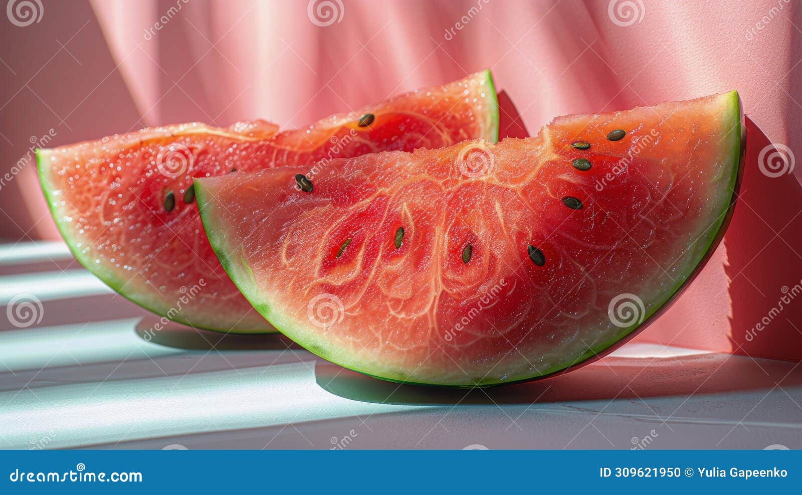 Slice of Watermelon on Shiny Surface Stock Photo - Image of eating ...