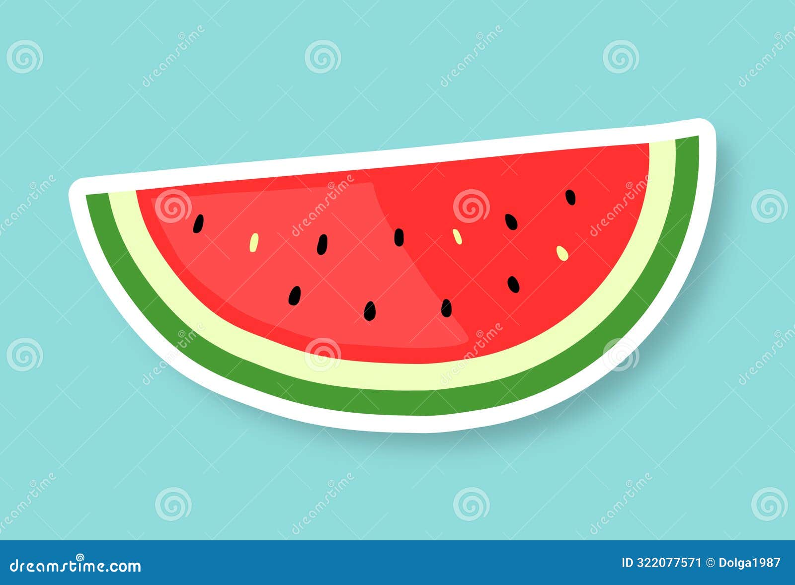 A Slice of Watermelon on a Stick on a Blue Background. Flat Vector ...
