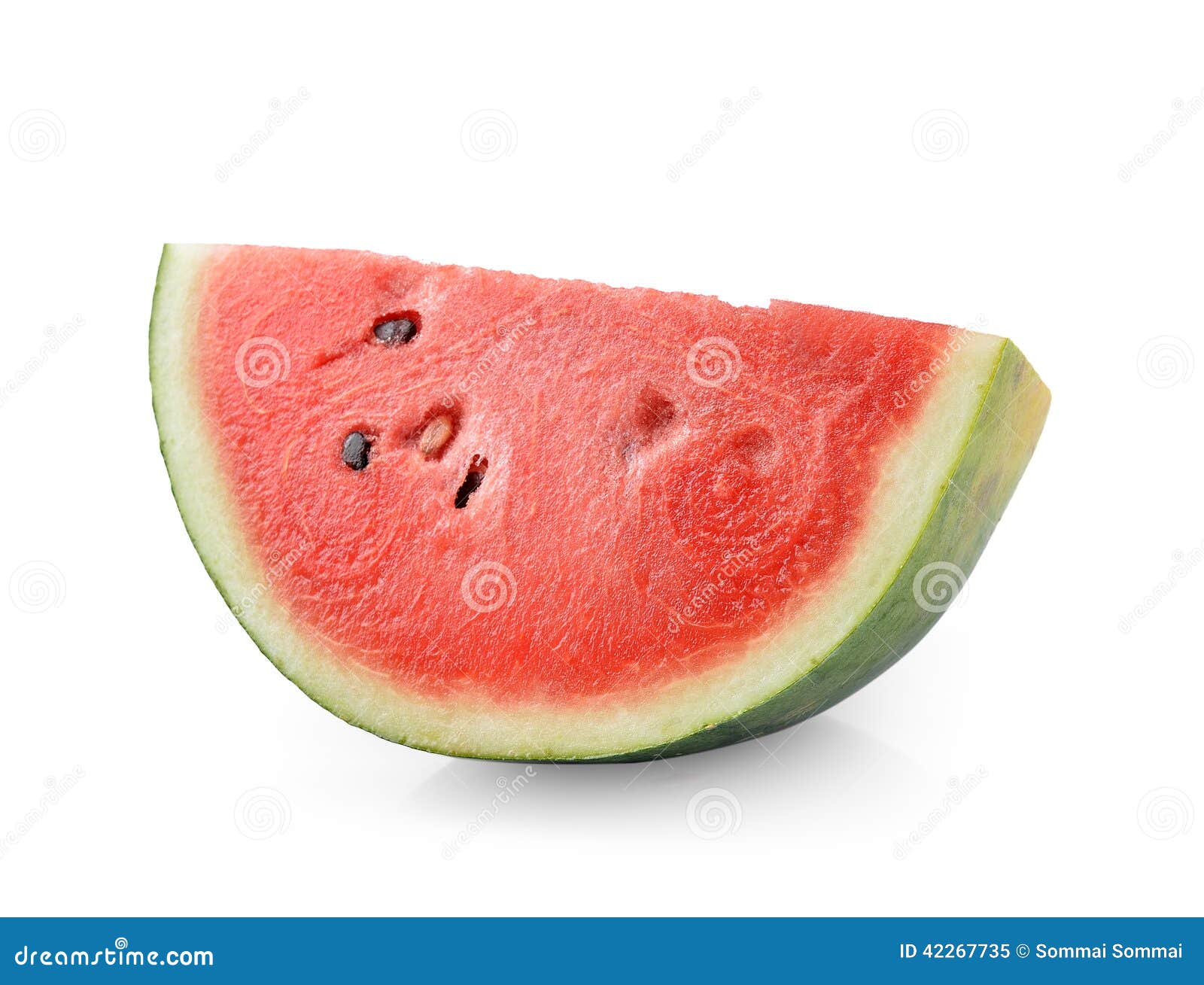 Slice of Watermelon on White Background Stock Image - Image of ...