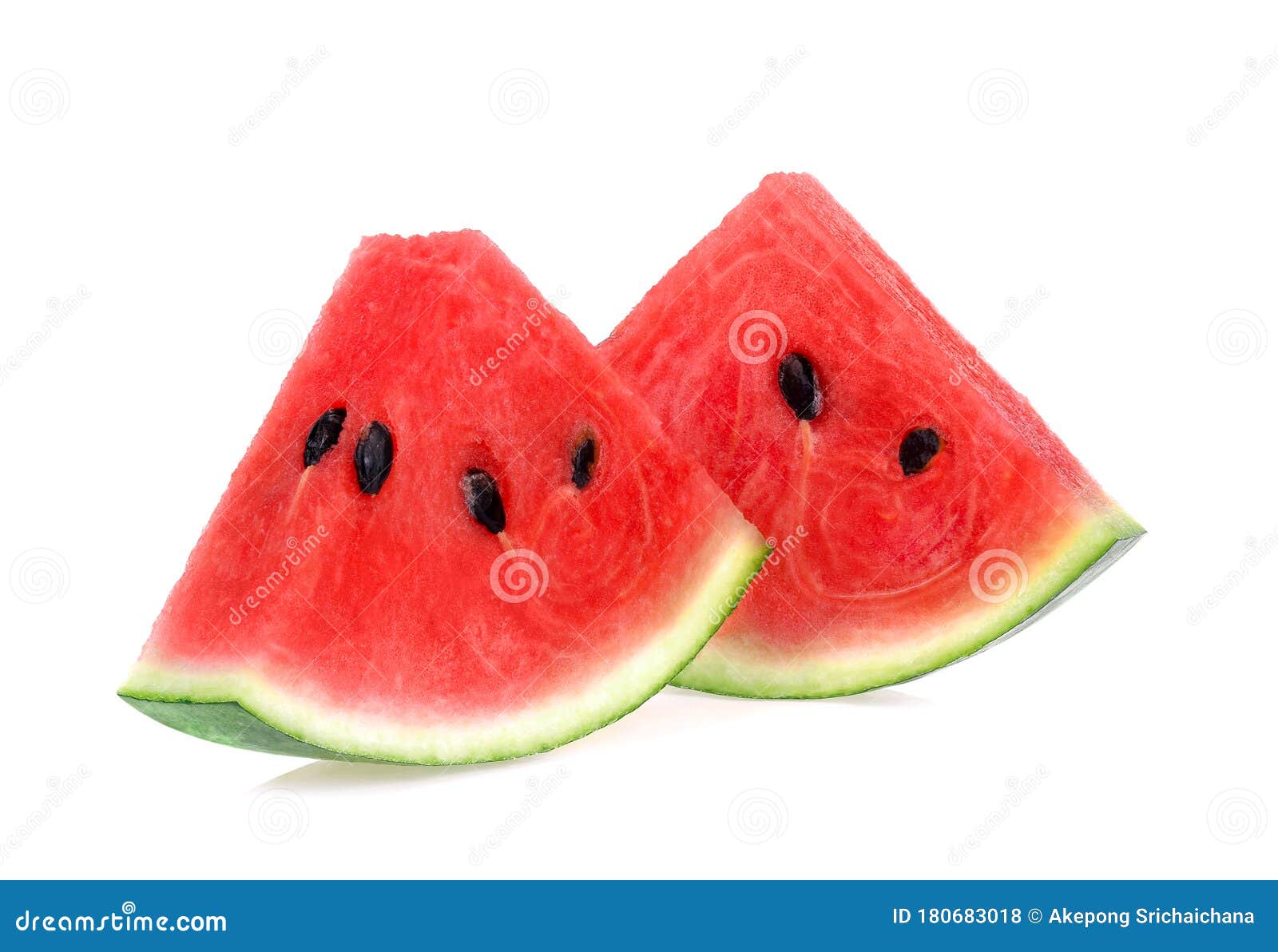 Slice of Watermelon on White Background Stock Photo - Image of snack ...