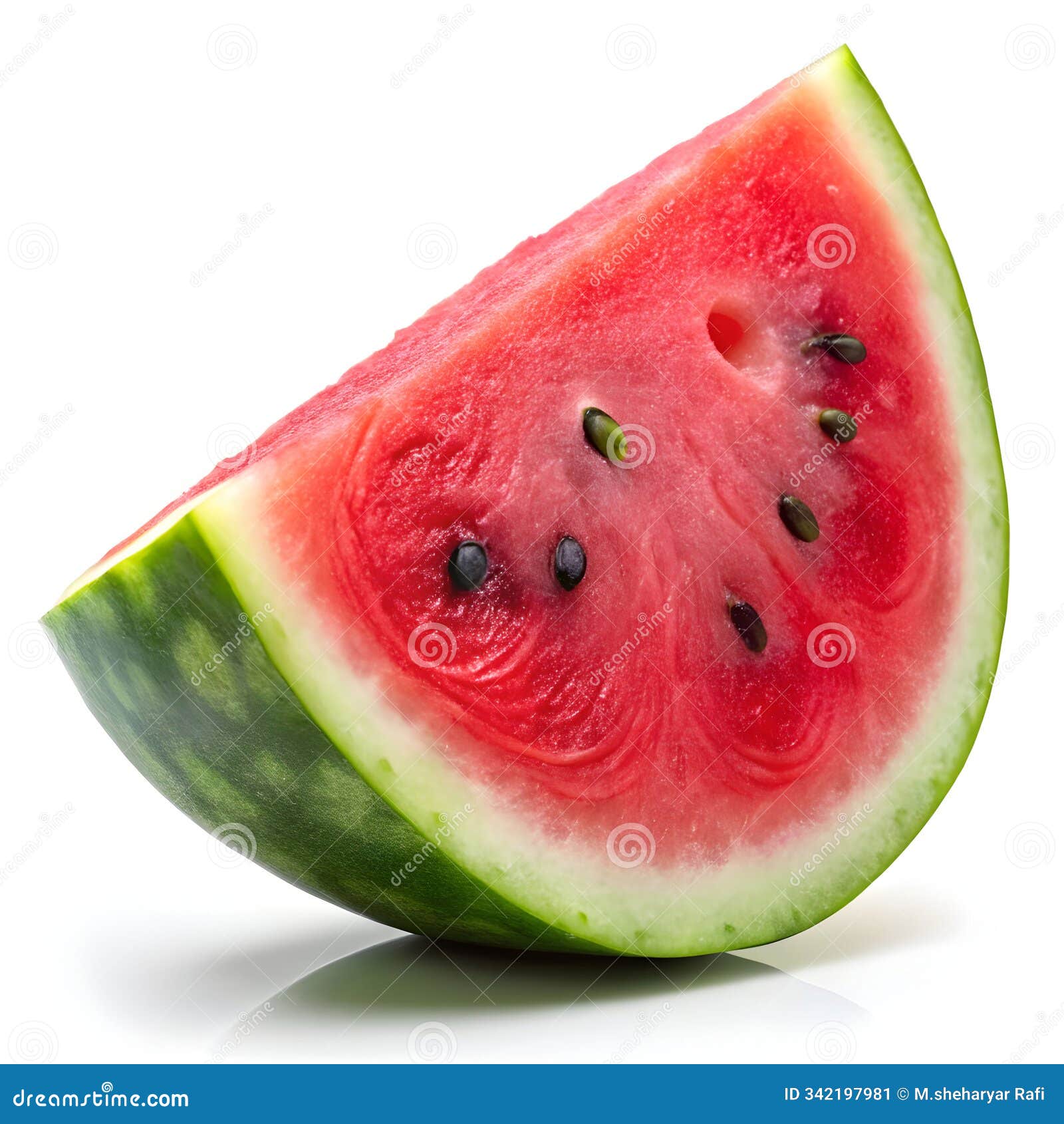Slice of Watermelon on White Background Stock Illustration ...