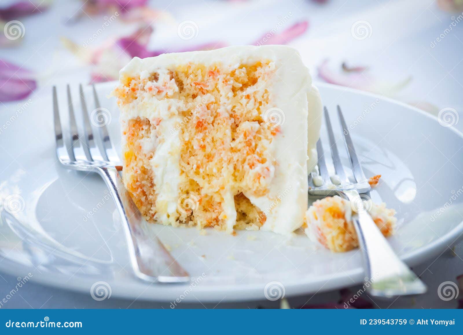 A slice of a wedding cake stock image. Image of dessert - 239543759