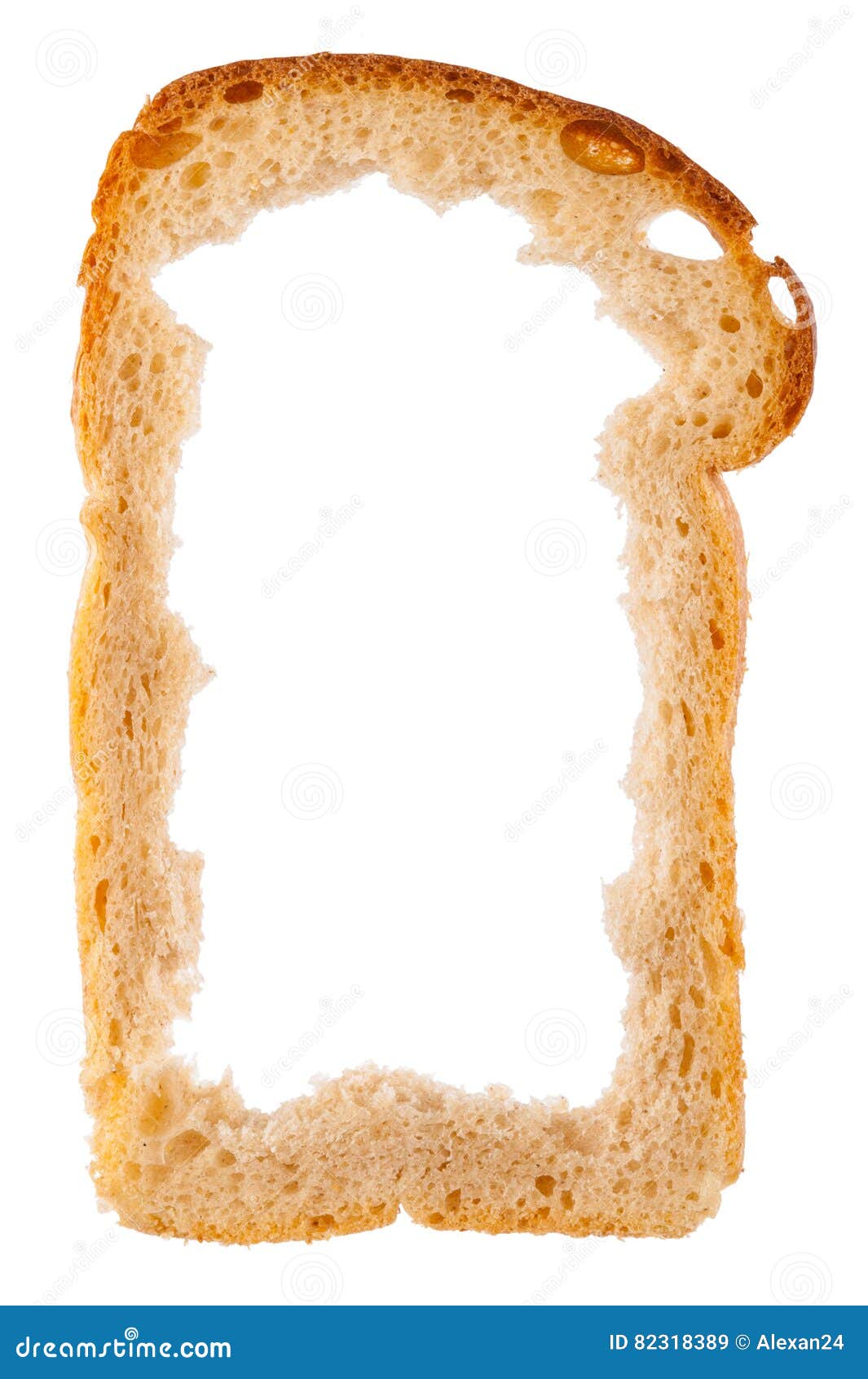 Slice Of White Bread With Center Missing, Crust As Frame Royalty-Free ...