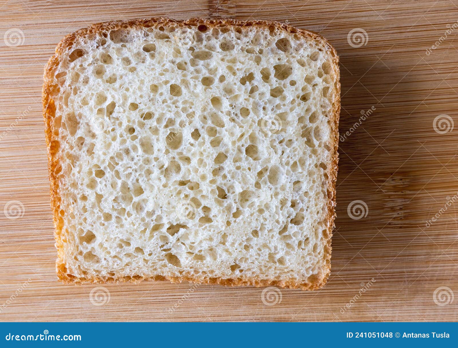 A Slice of White Bread Up Close Stock Photo - Image of crust, natural ...
