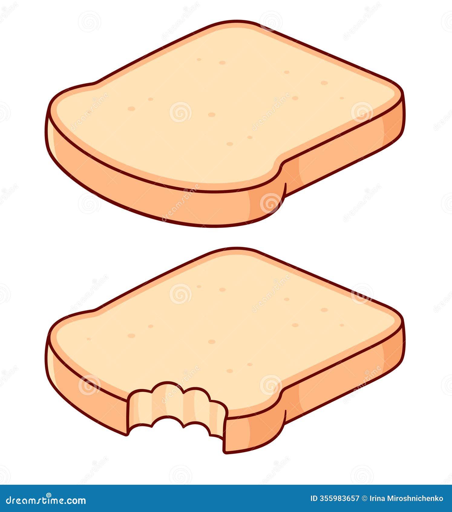 Slice of White Toast Bread Drawing Stock Vector - Illustration of ...