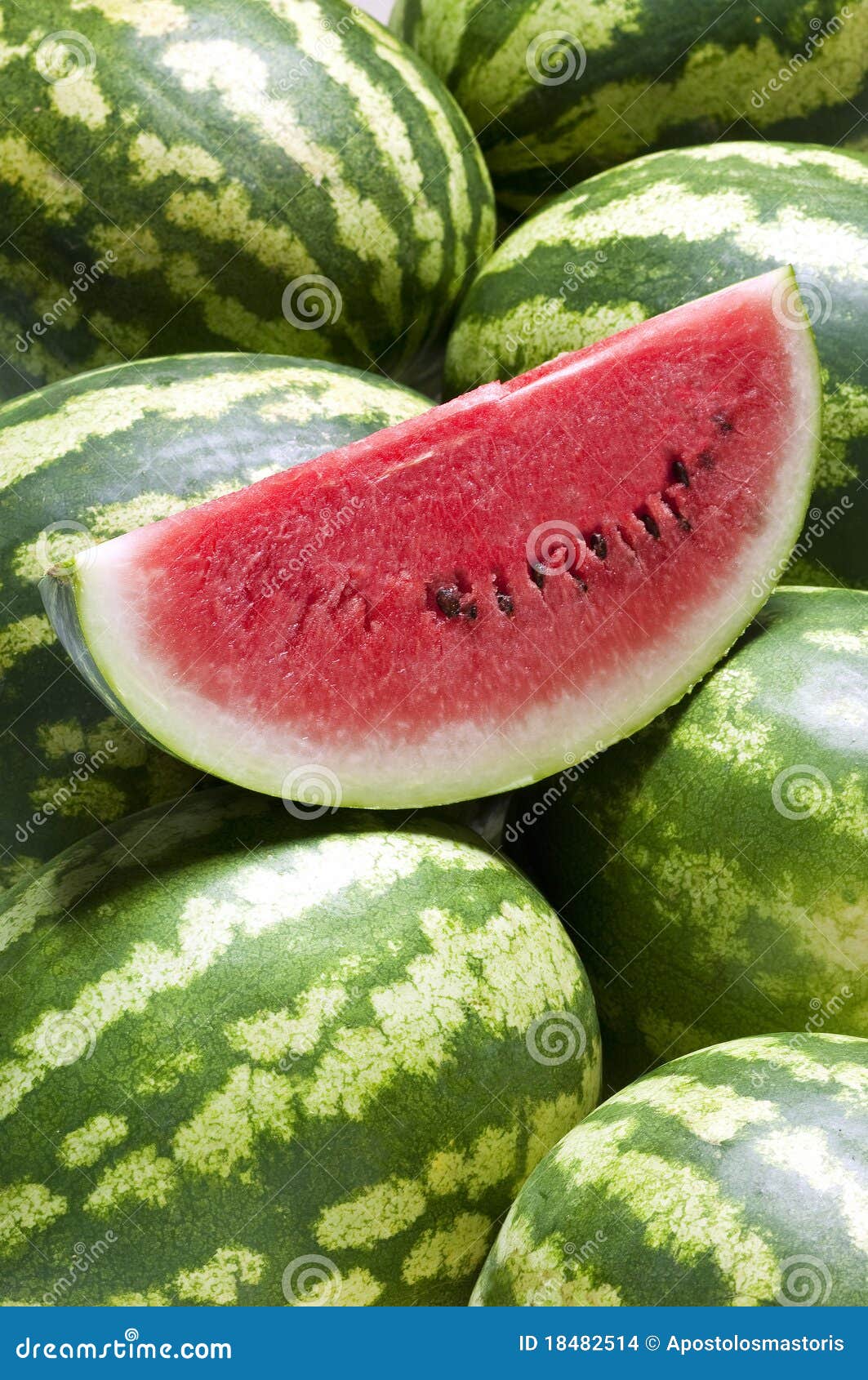 Slice and Whole Watermelons Stock Photo - Image of biological, summer ...