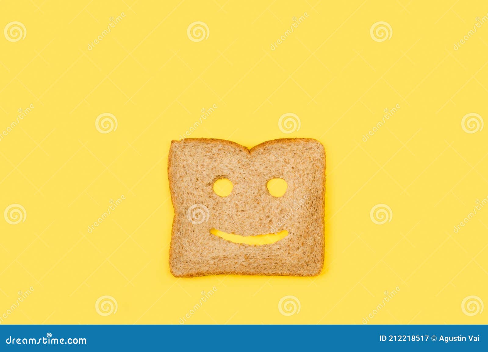 A Slice of Wholemeal Bread with a Face Shape Stock Image - Image of ...