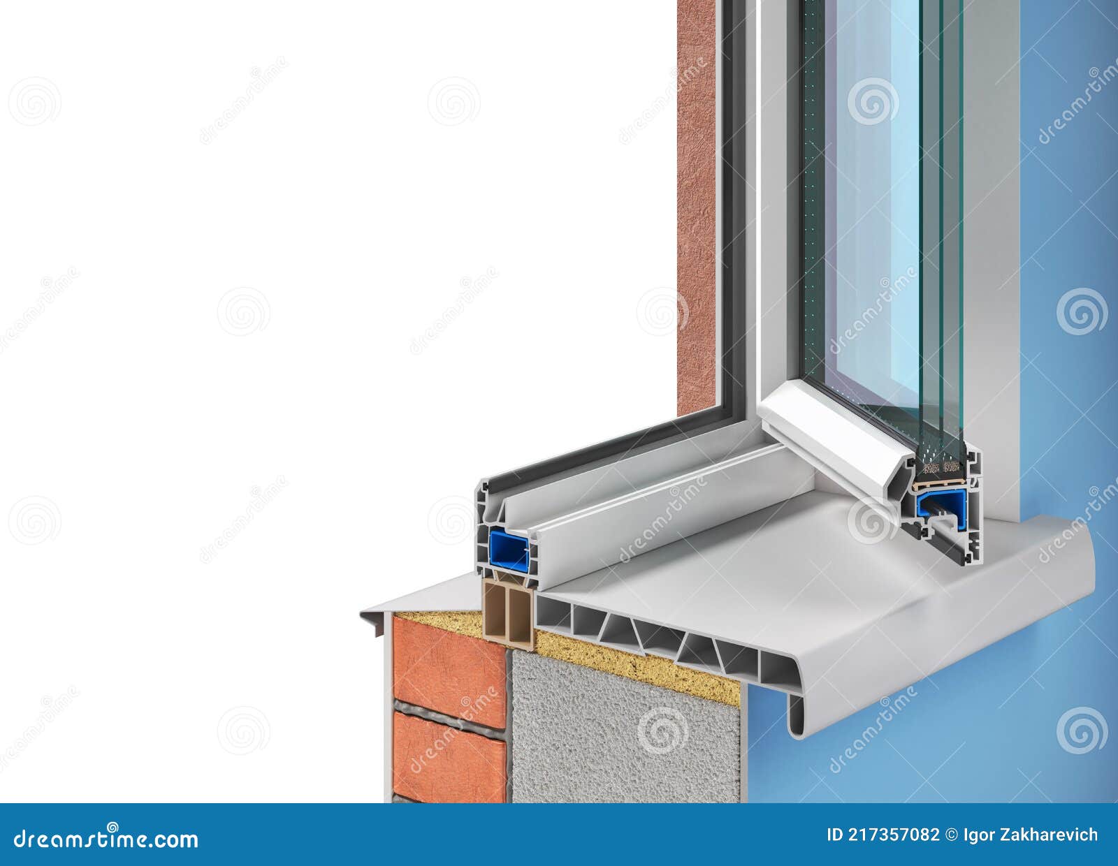 Slice of Window in the Wall. See Structure and Layers Stock Photo ...