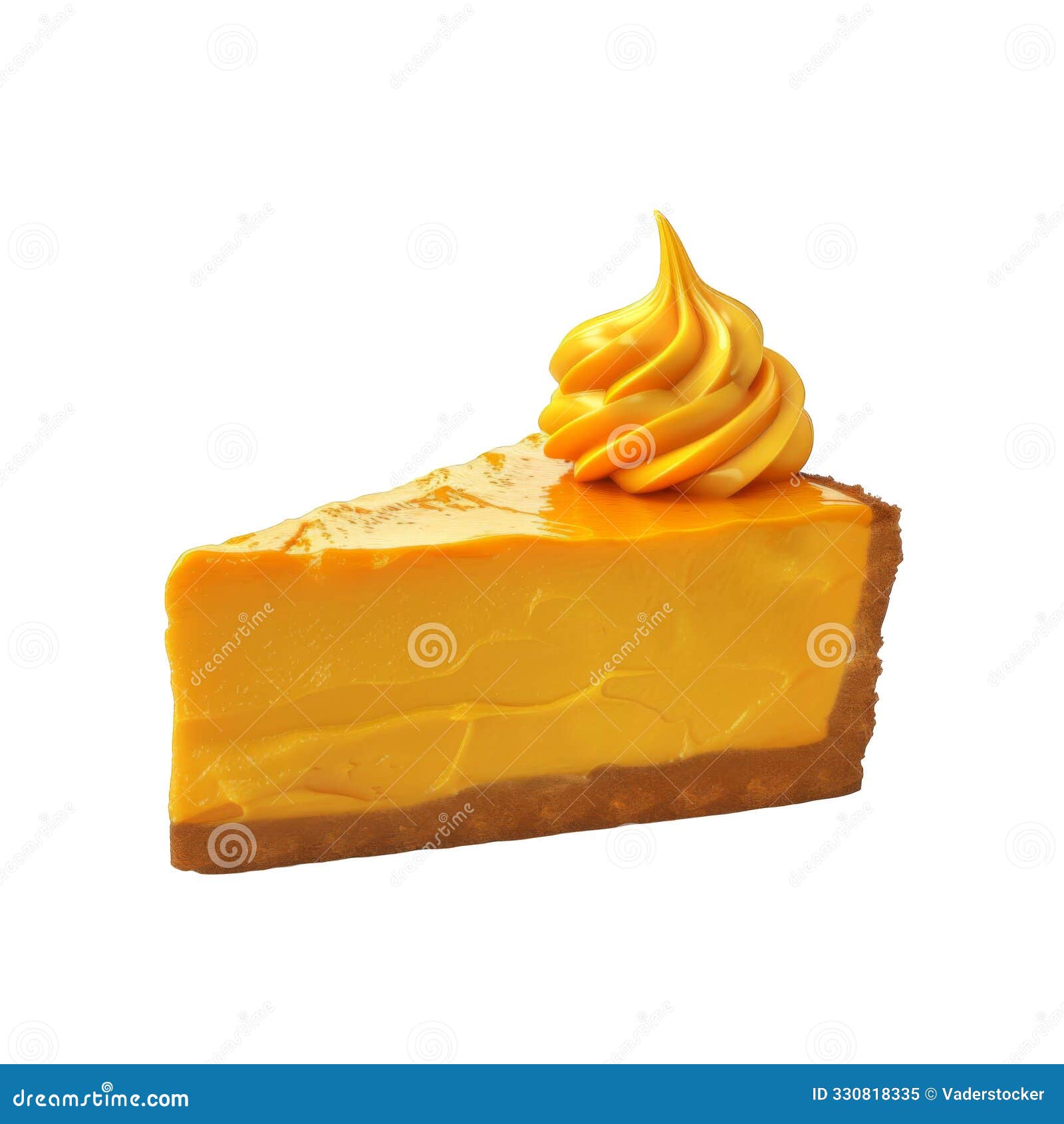 A Slice of Yellow Cheesecake with Whipped Cream Topping Stock Image ...