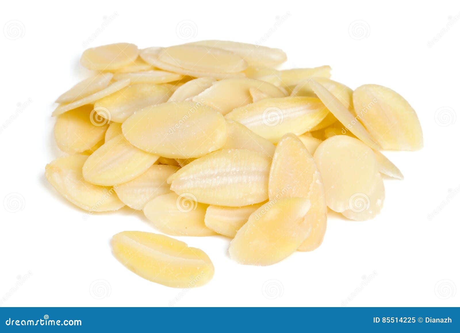 Sliced almond isolated stock image. Image of parts, chopped - 85514225