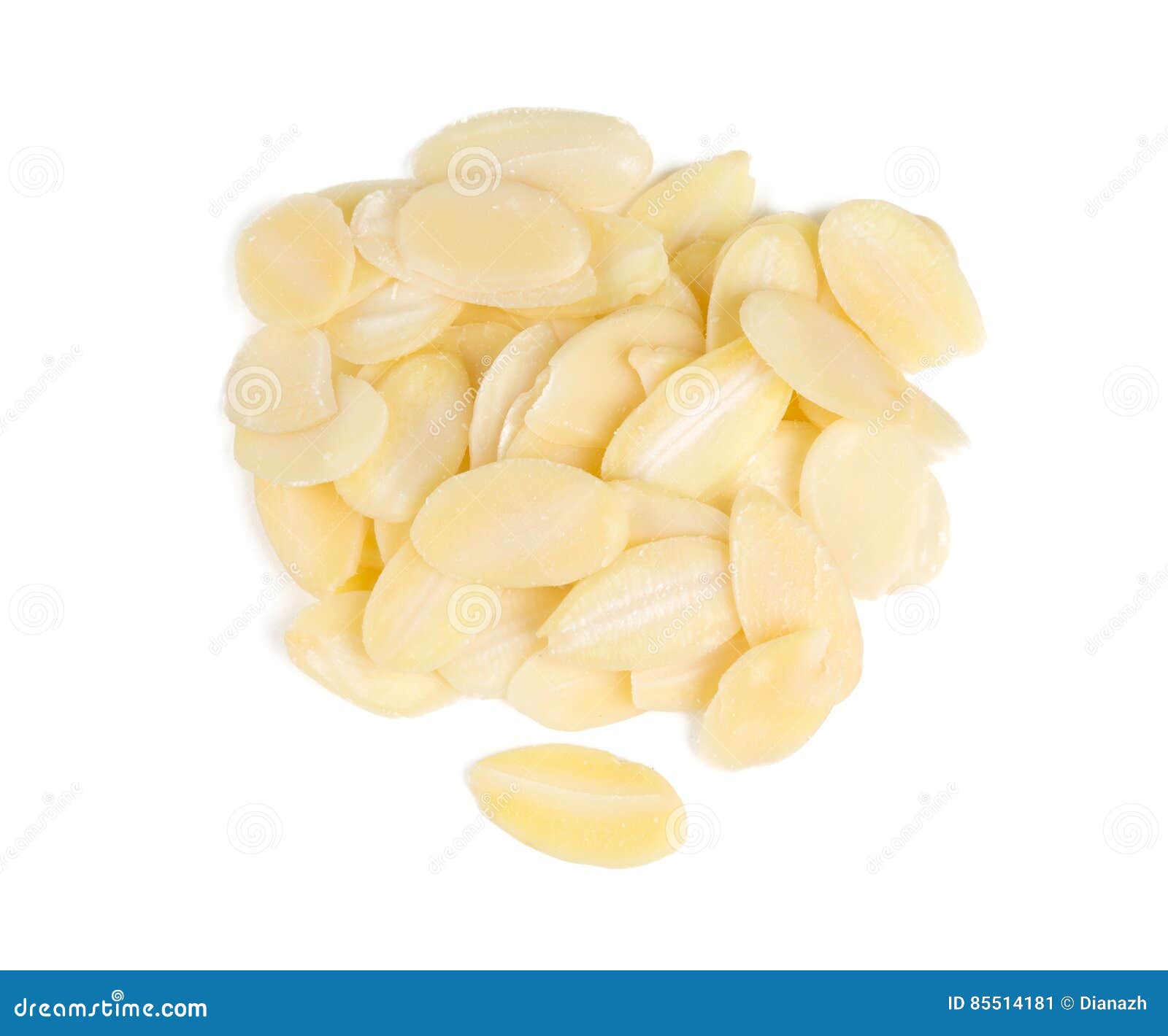 Sliced Almond Isolated on White Stock Image - Image of icing, nuts ...