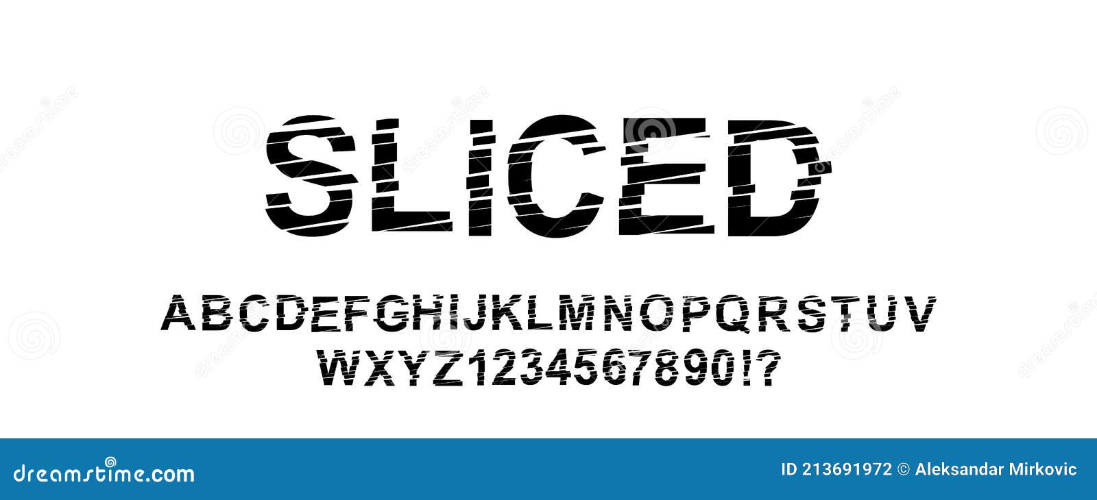 Sliced Alphabet stock vector. Illustration of letter - 213691972