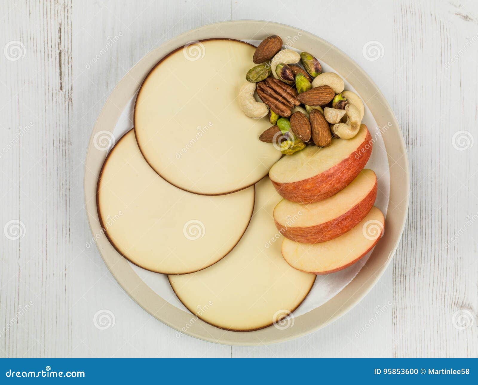 Sliced Apple and Gouda Cheese Rounds Stock Photo - Image of slices ...