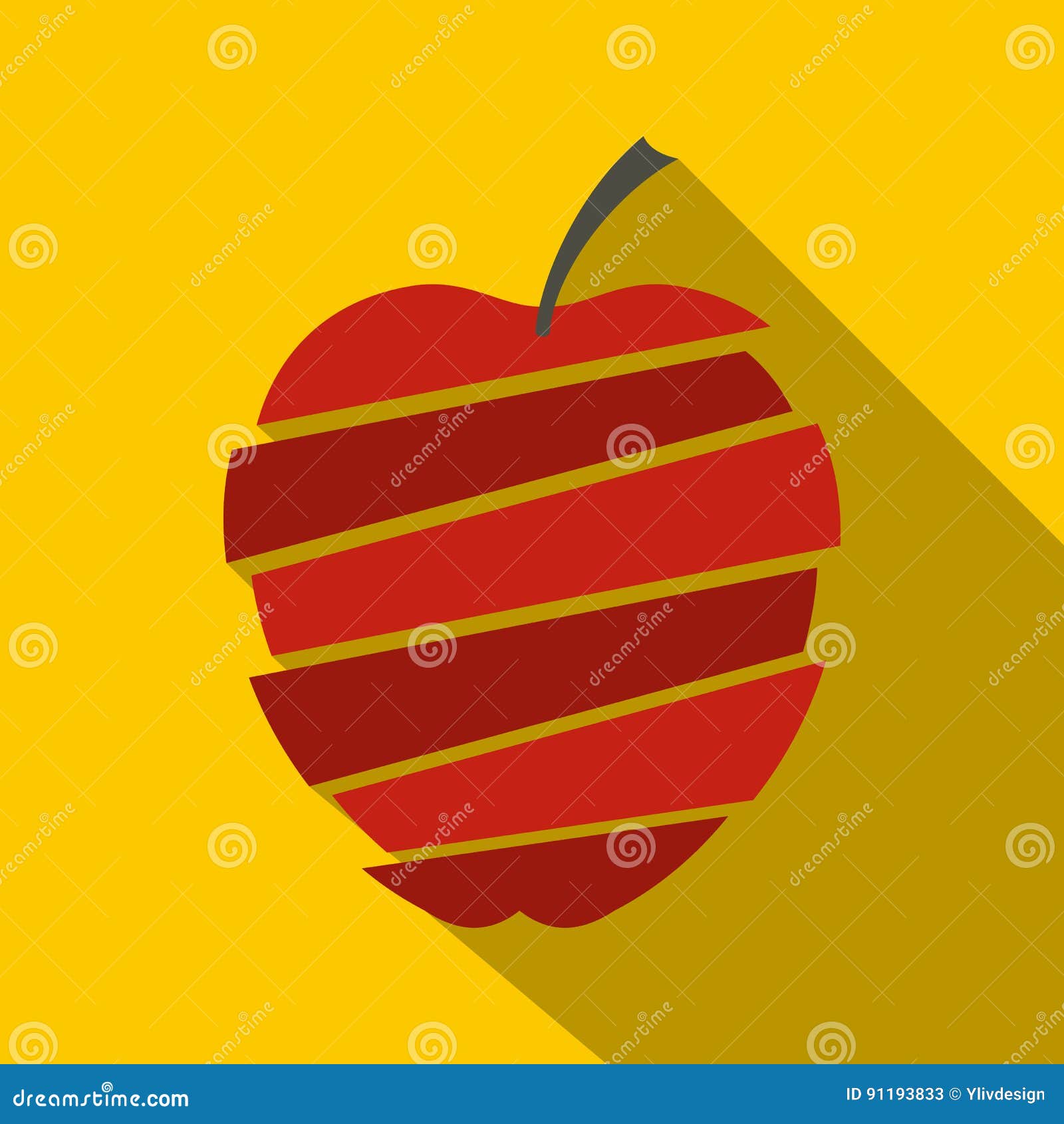 Sliced Apple Icon, Flat Style Stock Vector - Illustration of diet ...