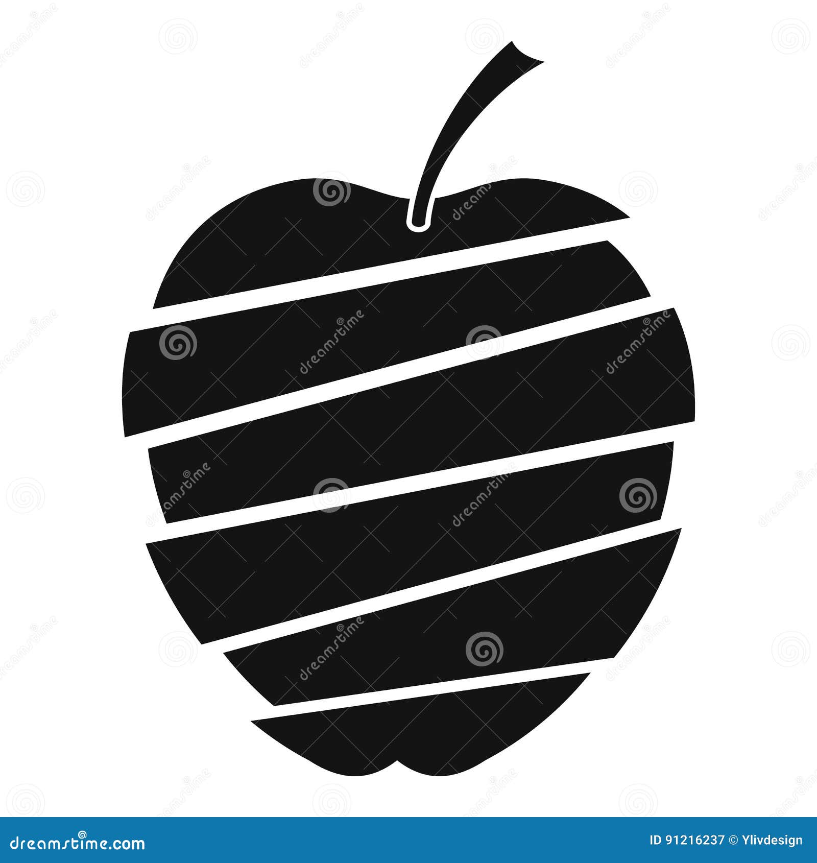 Sliced Apple Icon, Simple Style Stock Vector - Illustration of ...