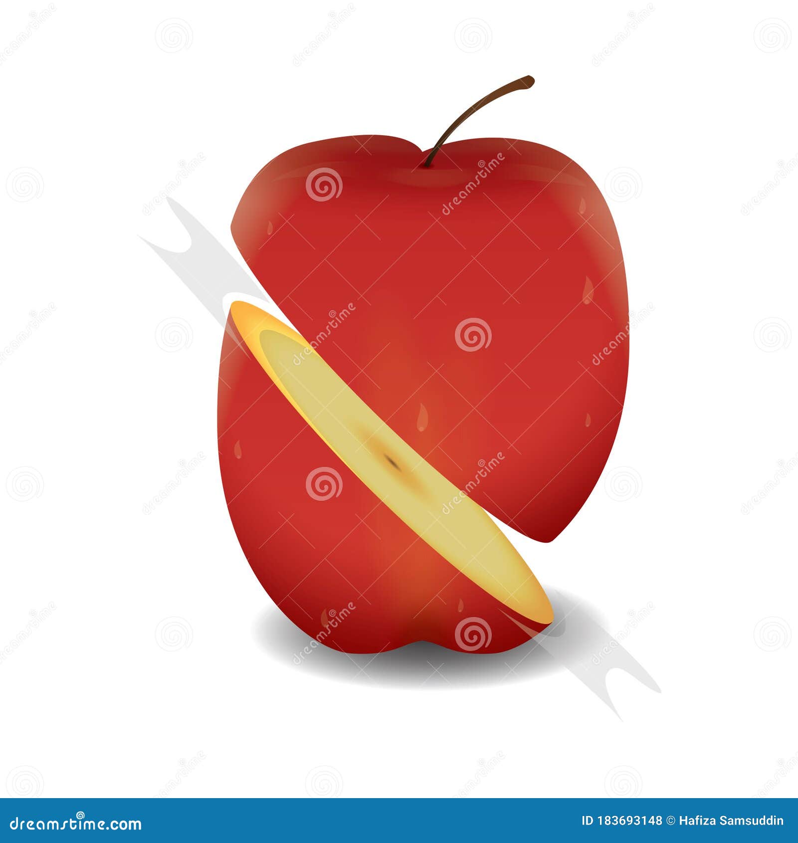 Sliced Apple. Vector Illustration Decorative Background Design Stock ...