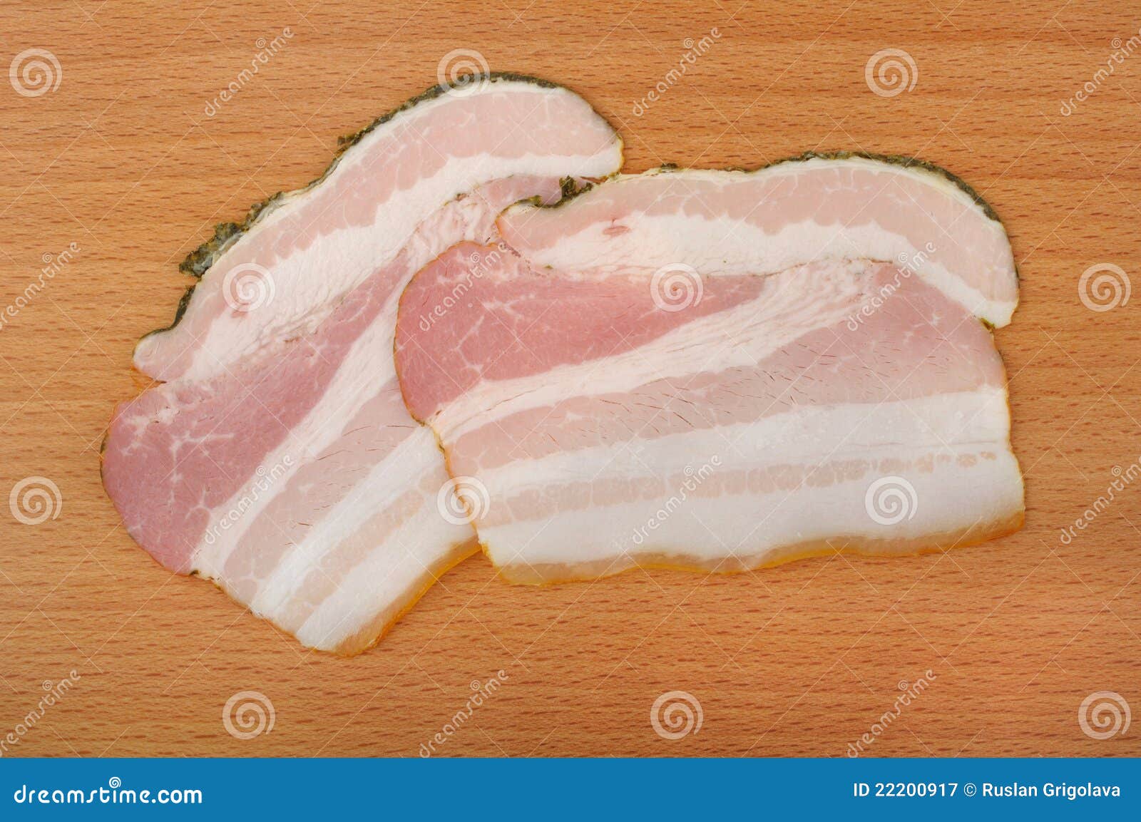 Sliced bacon stock image. Image of pink, wooden, slice - 22200917
