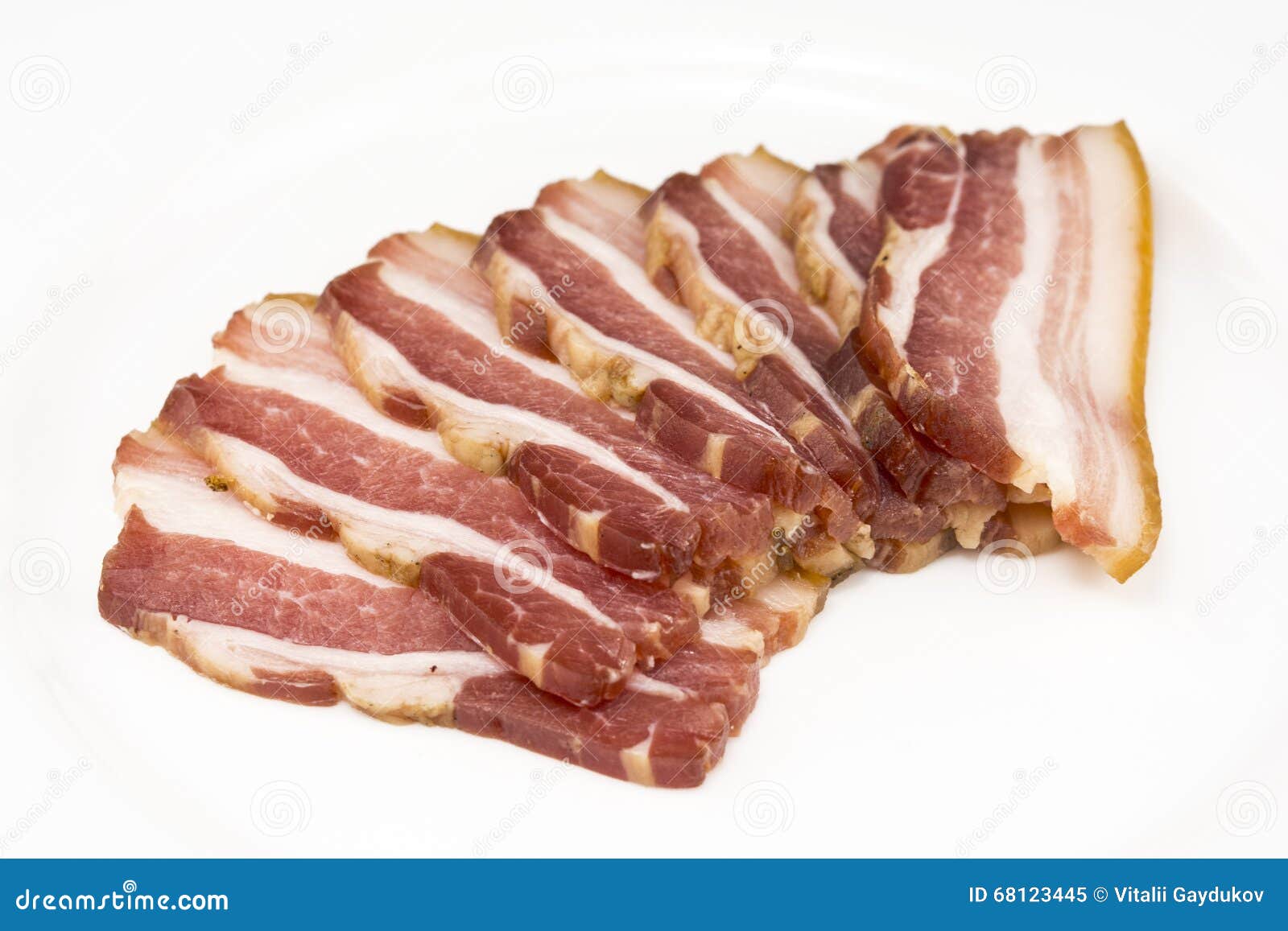 Sliced bacon stock image. Image of white, cured, meat - 68123445